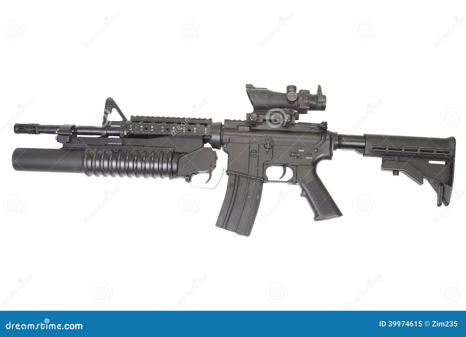 Colt M4A1 Isolated On A White Background Stock Photo | CartoonDealer ...