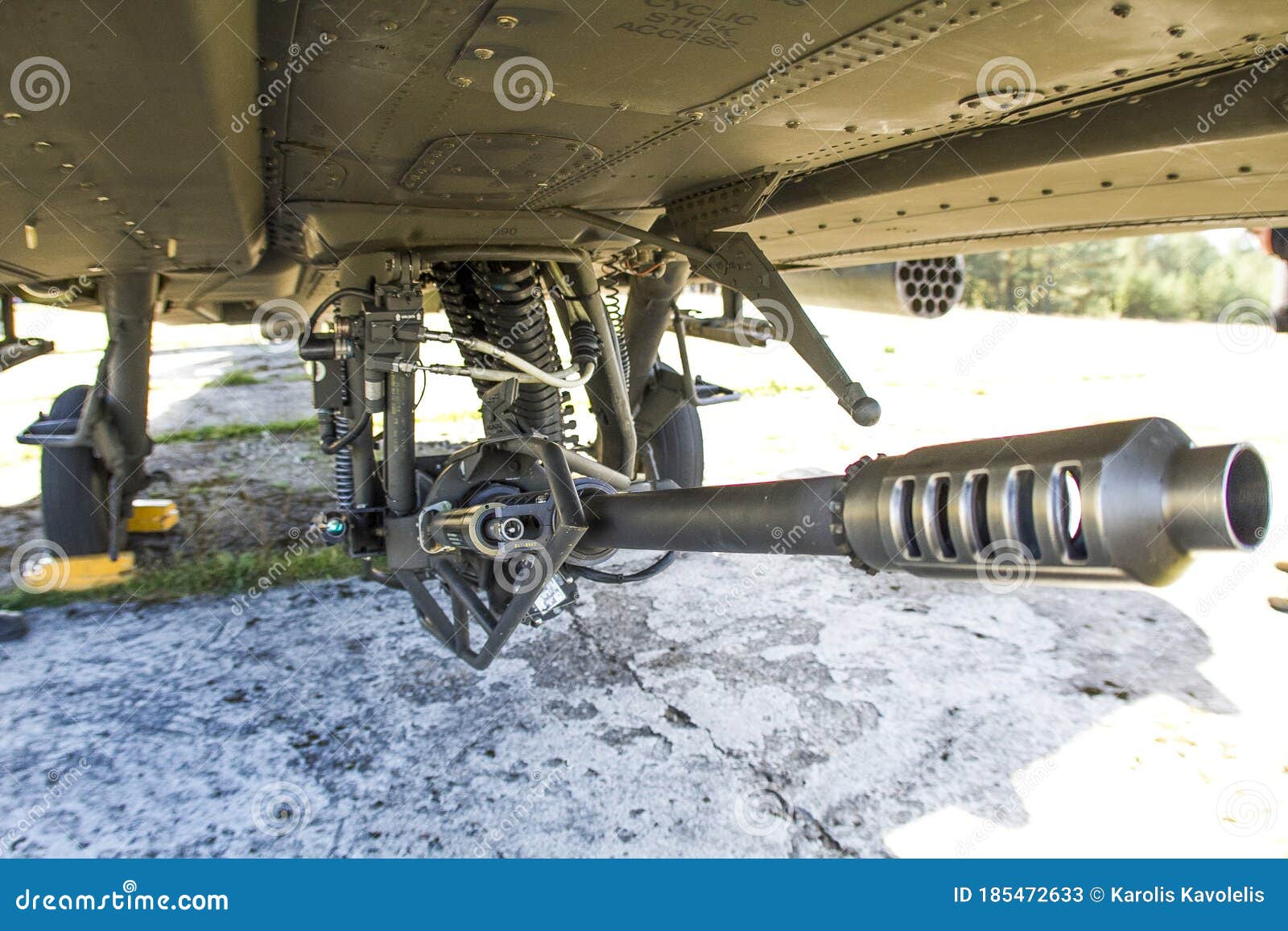 Pabrade/Lithuania May 17, 2015 an M230 Chain Gun Mounted on a USArmy AH ...