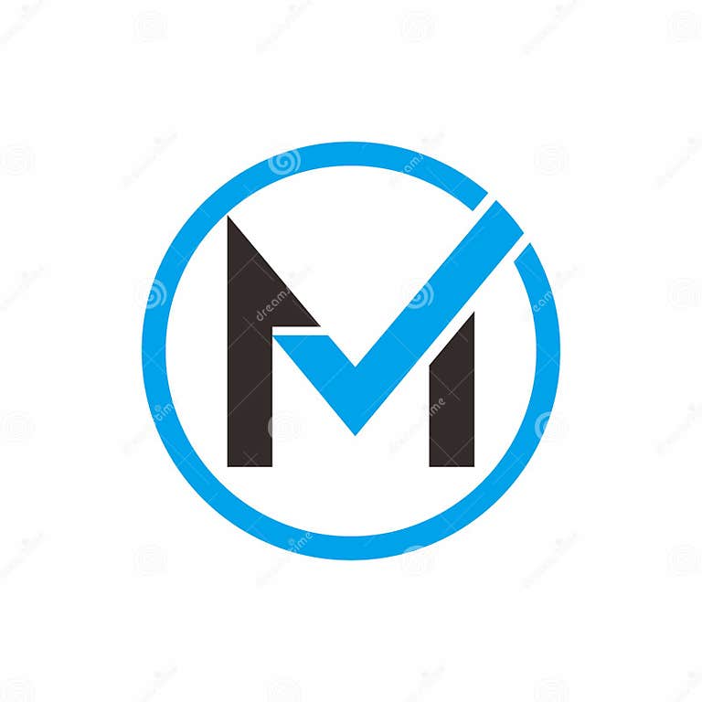 M check mark logo stock illustration. Illustration of graphic - 165473440