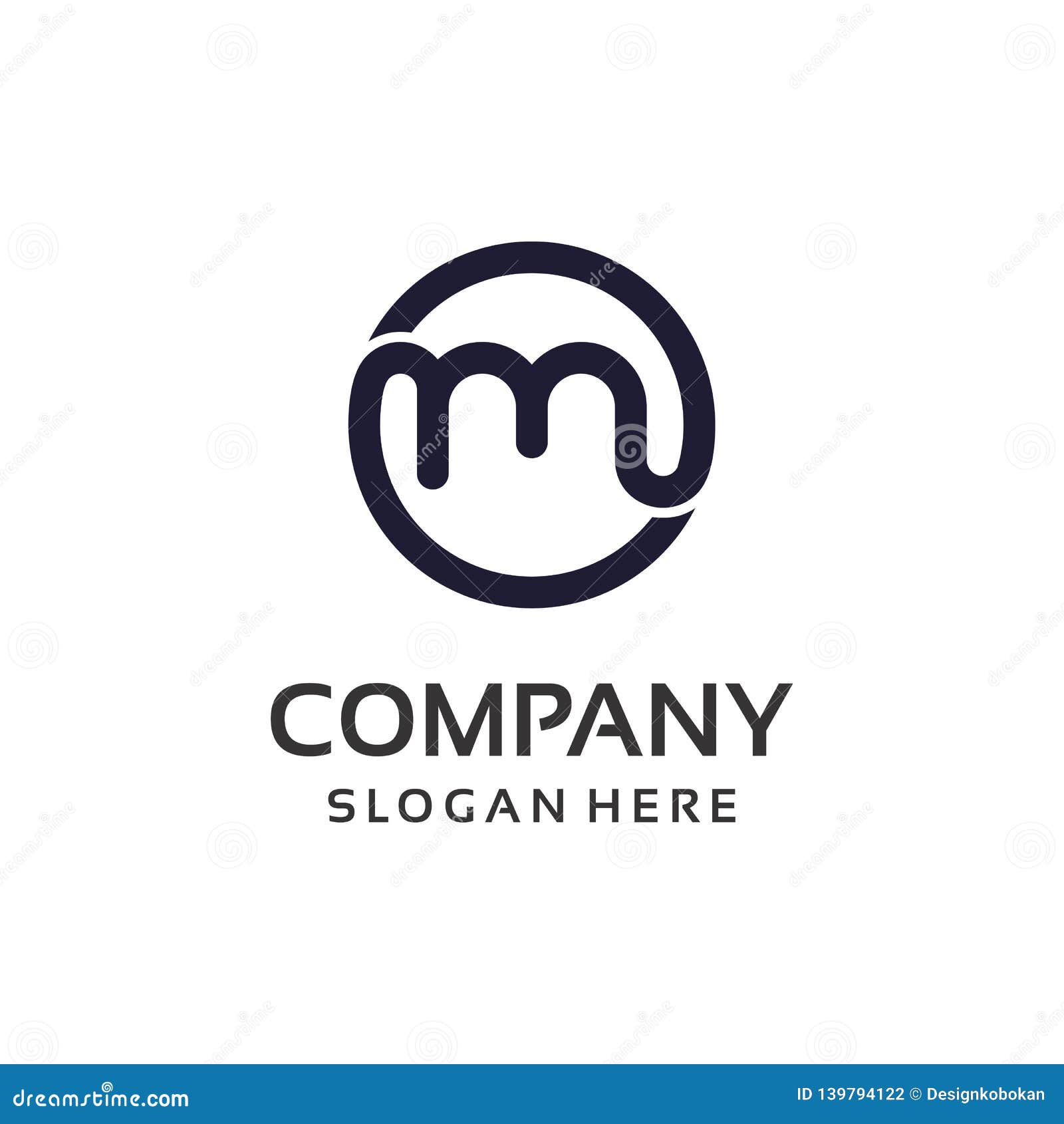 M Circle Logo Design Template Stock Vector - Illustration of corporate ...