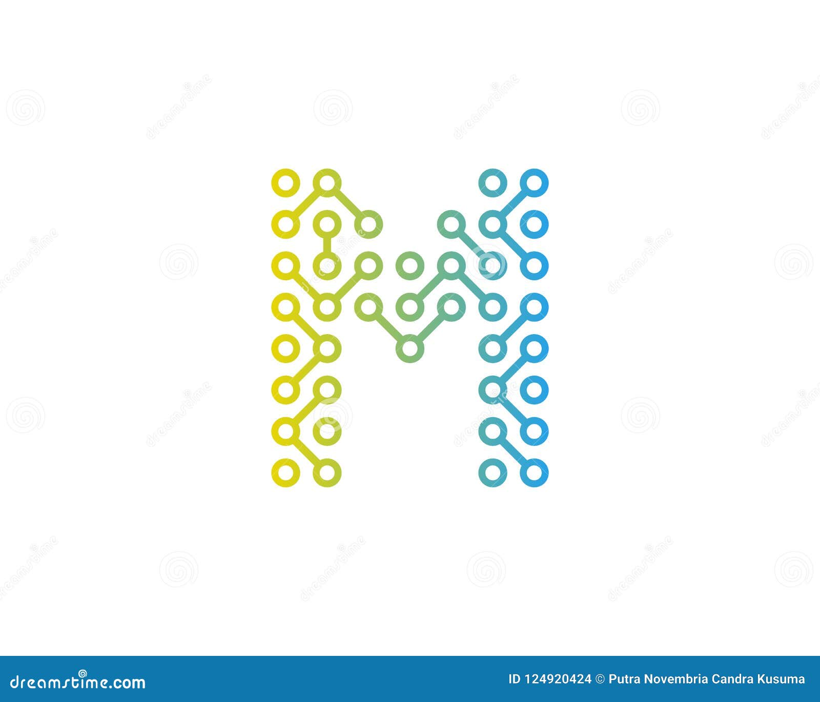 M Circuit Technology Letter and Number Logo Icon Design Stock Vector ...
