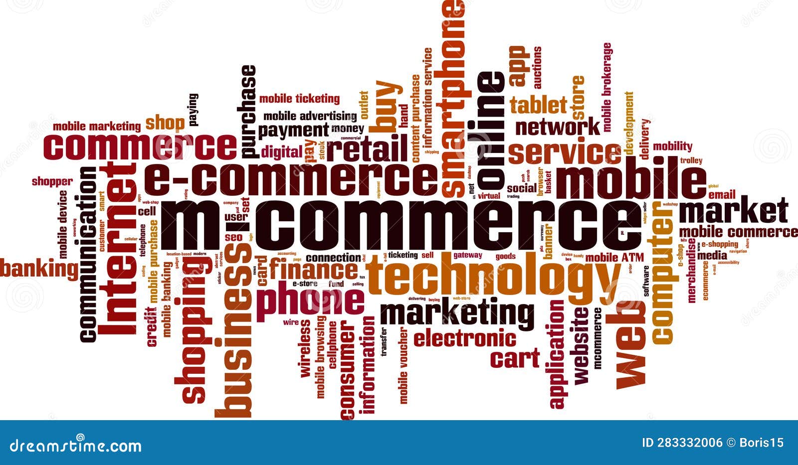 M-commerce word cloud stock vector. Illustration of delivery - 283332006