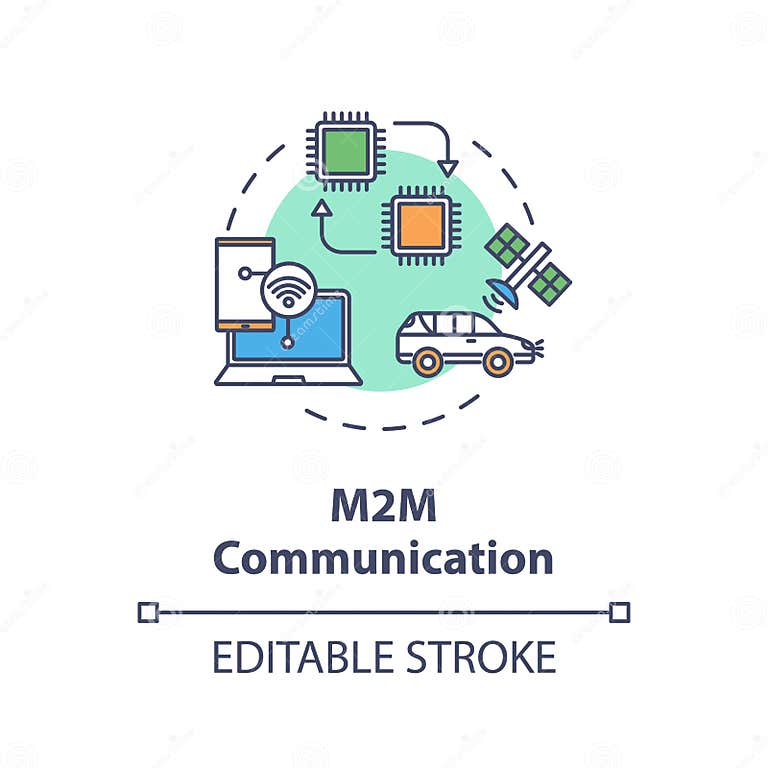 M2M Communication Concept Icon Stock Vector - Illustration of exchange ...