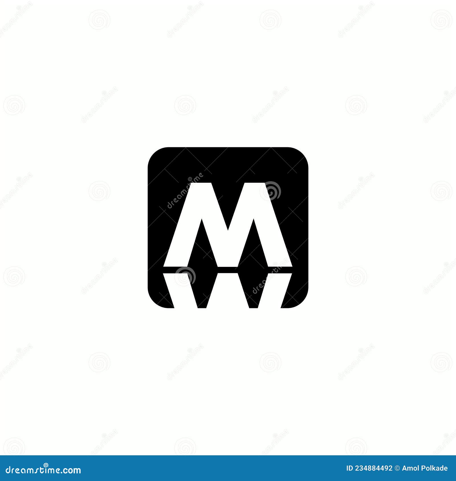 M Company Logo. M with it`s Reflections Monogram Stock Vector ...