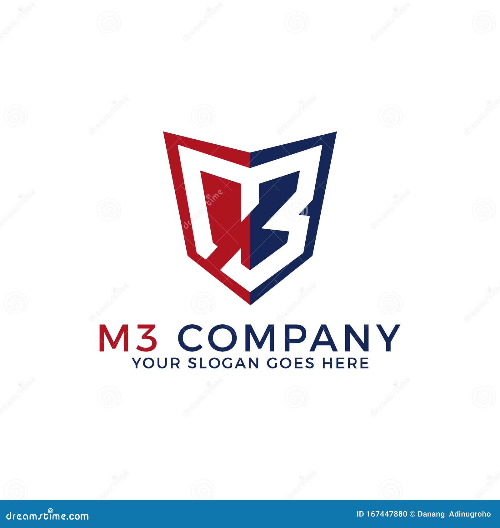 M3 Company Logo Template, Initial Name with Shield Logo Stock Vector ...
