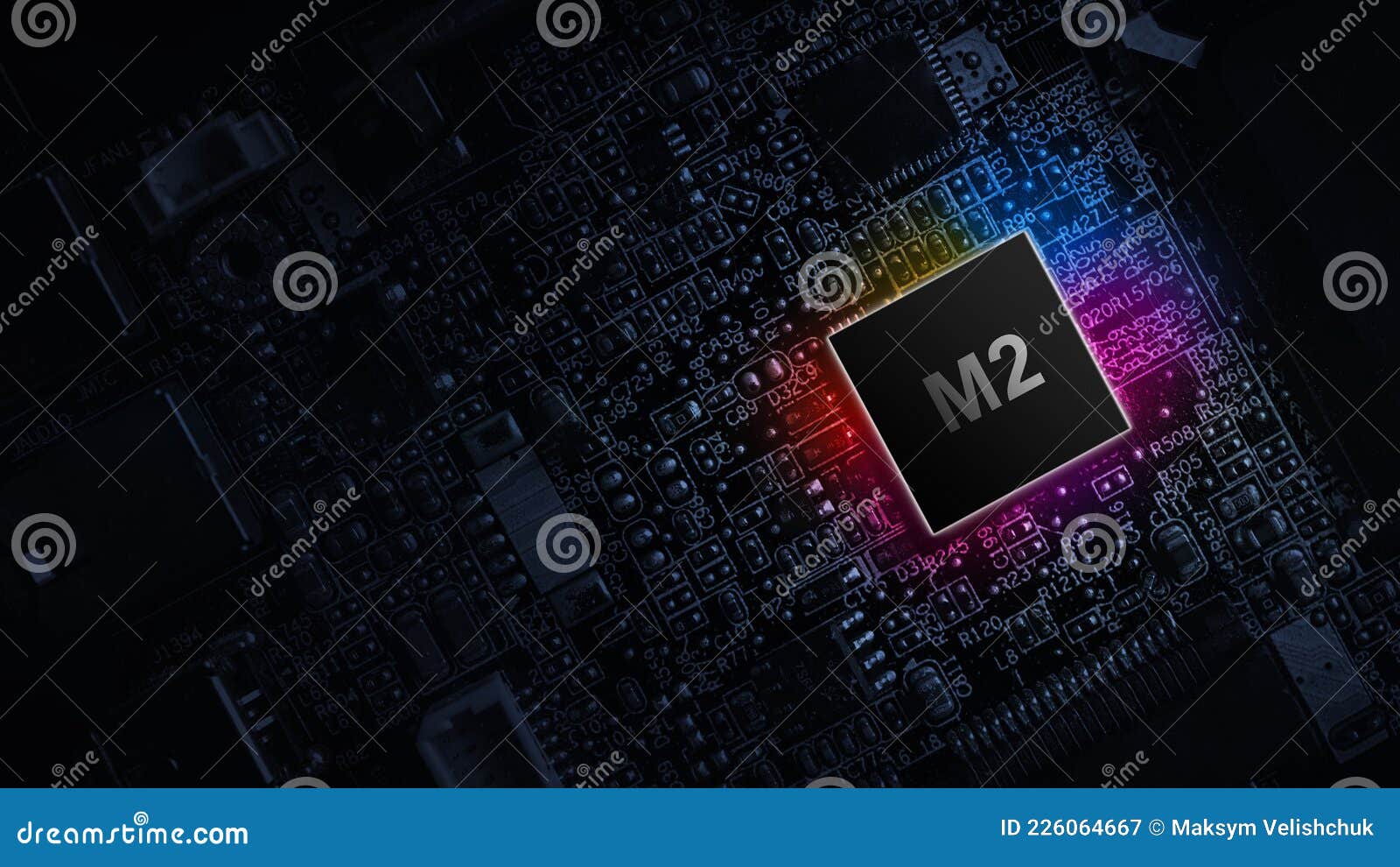 M2 Cpu Chip. Digital Computer Processor, Network Motherboard Chip on ...