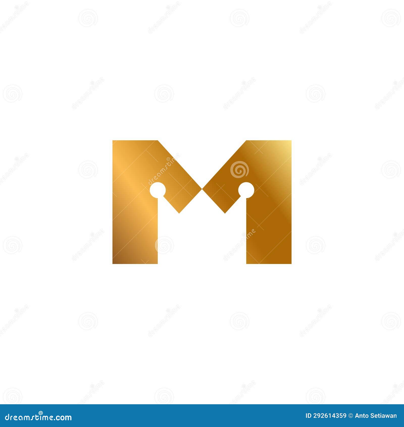M Crown Logo Design with Gold Color Stock Illustration - Illustration ...