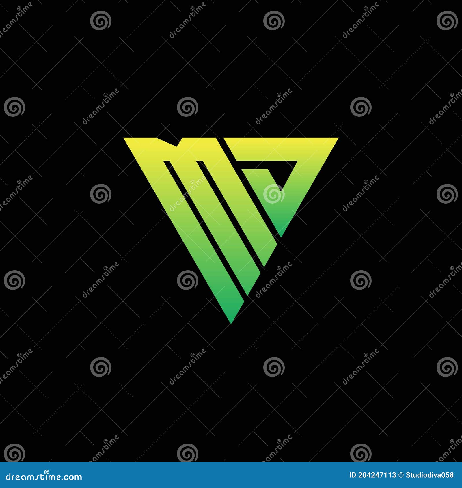 M D Initial Triangle Logo Monogram with Triangle Shape Stock Vector ...