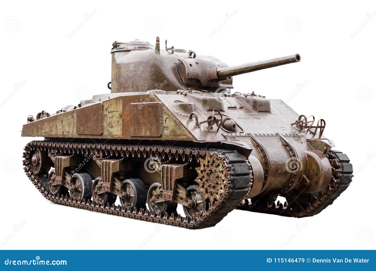 M4 De Tank Van Sherman Op Wit Stock Afbeelding - Image of herdenkings ...