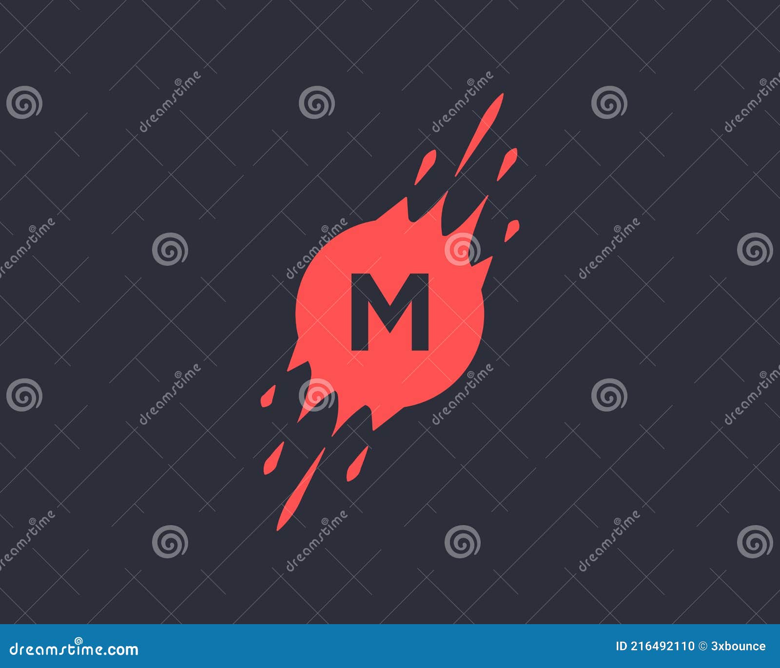 M Dot Letter Logo Where Pixel are Flying with Letter Bit Both Sides ...