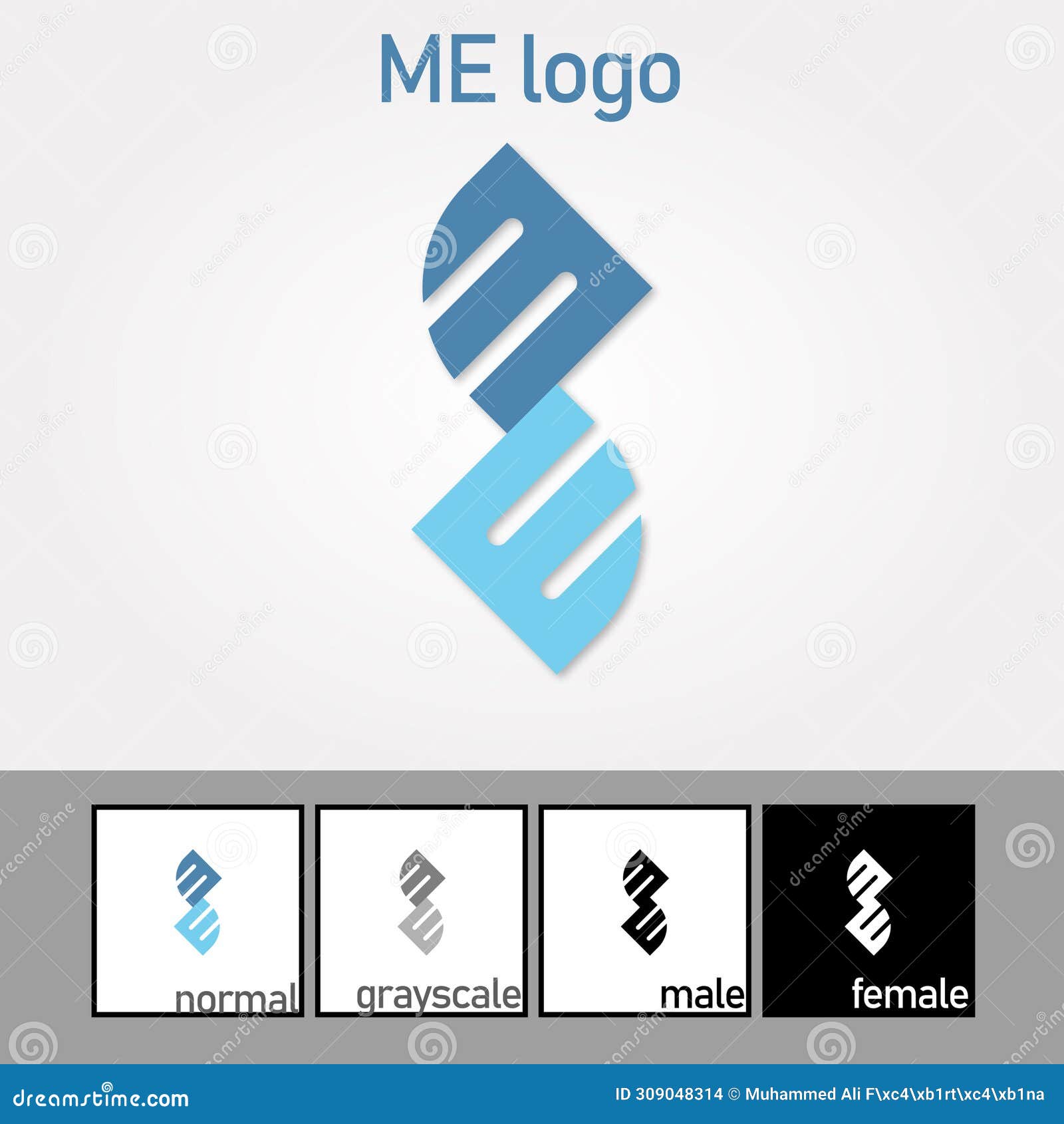 M and E Letter Logo. Blue Color Stock Vector - Illustration of vector ...