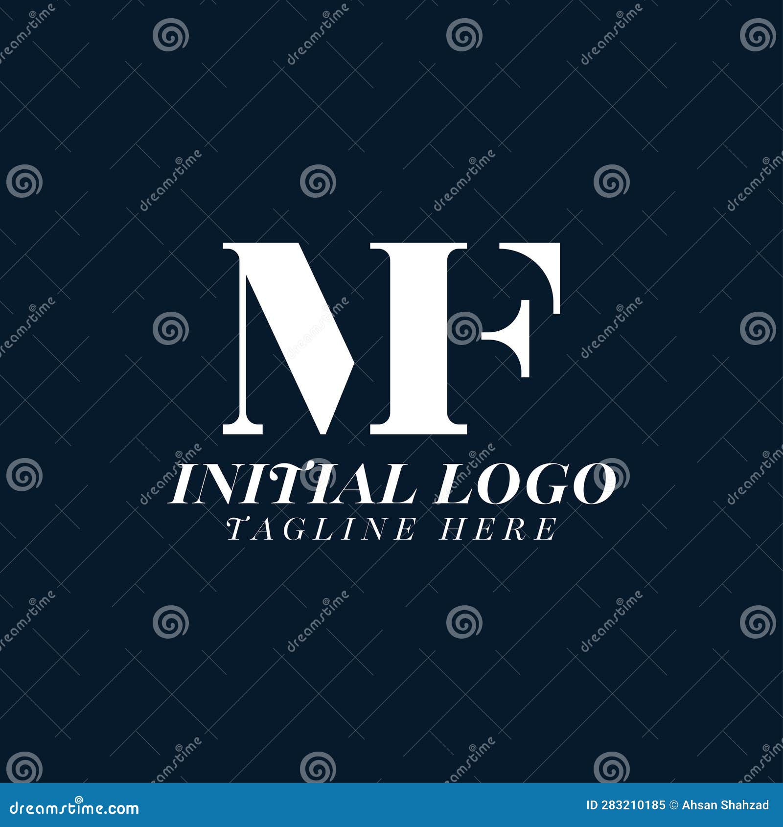 M F Letter Initial Logo with Square Shape Logo Design Vector Template ...