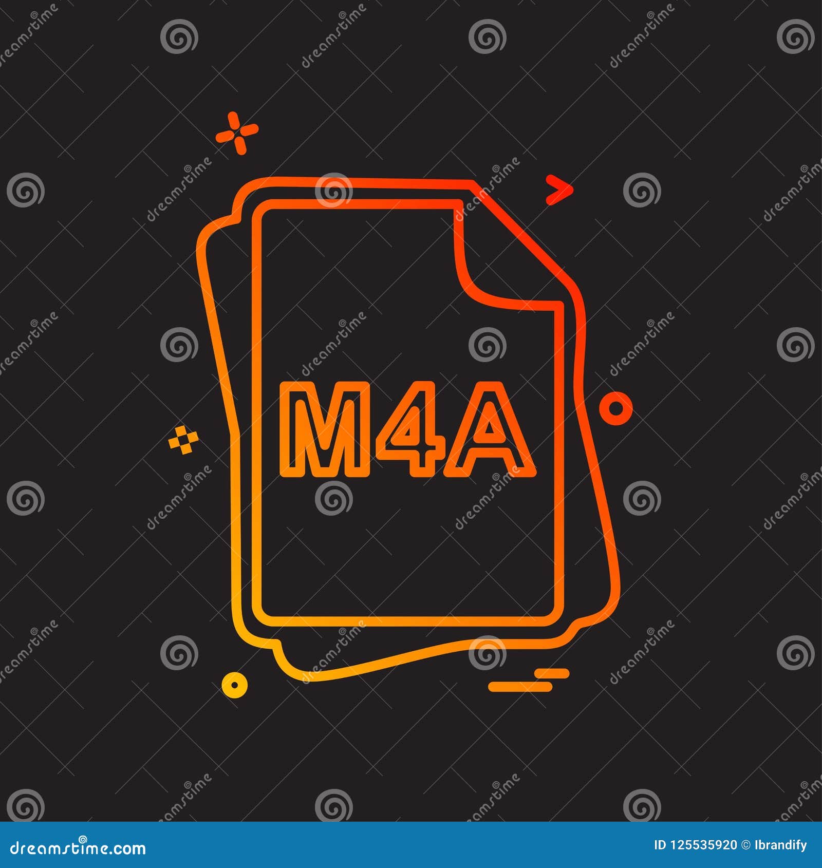 M4A File Type Icon Design Vector Stock Vector - Illustration of icon ...