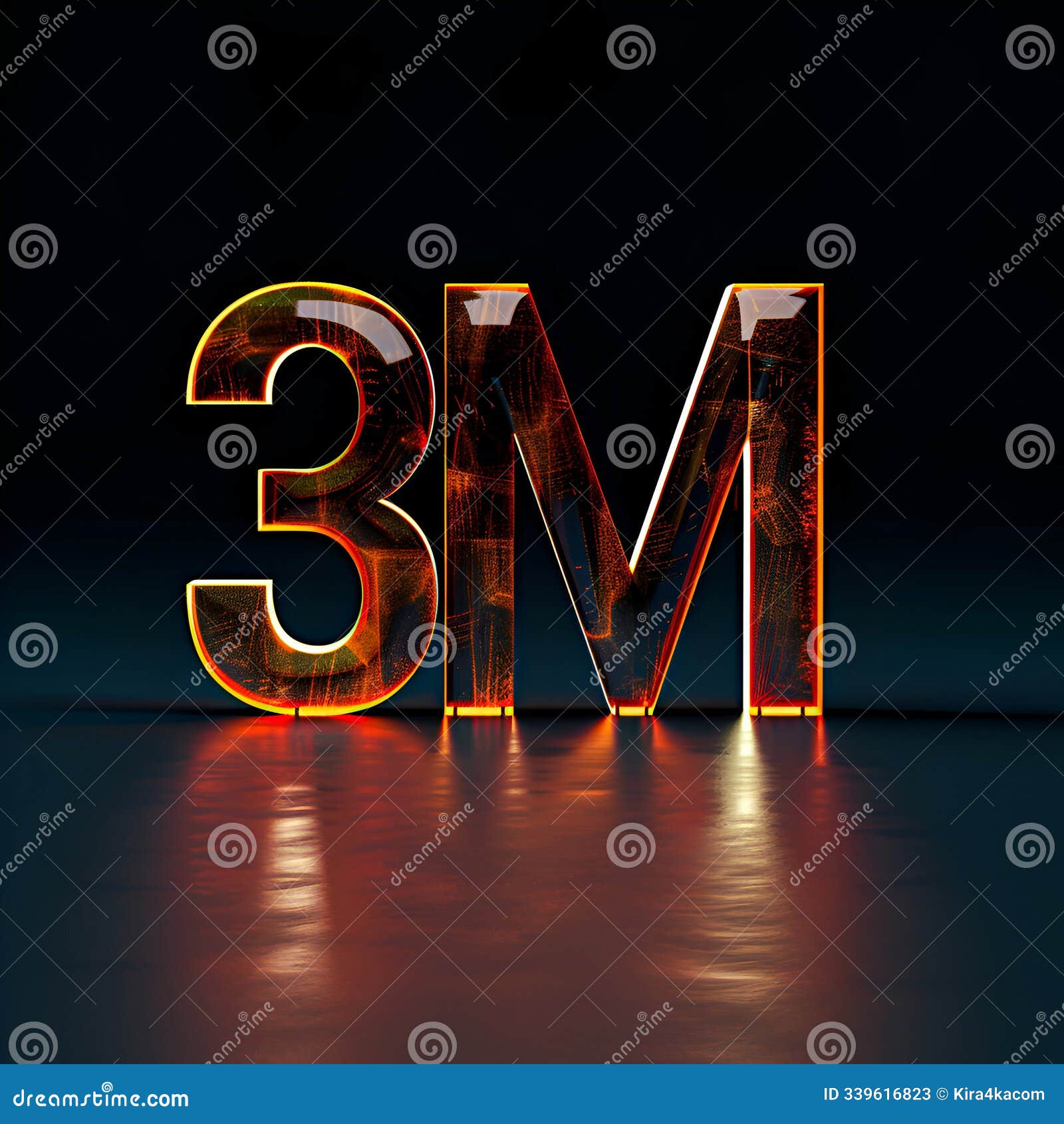 3M Follower 3D Dark Background Stock Illustration - Illustration of ...