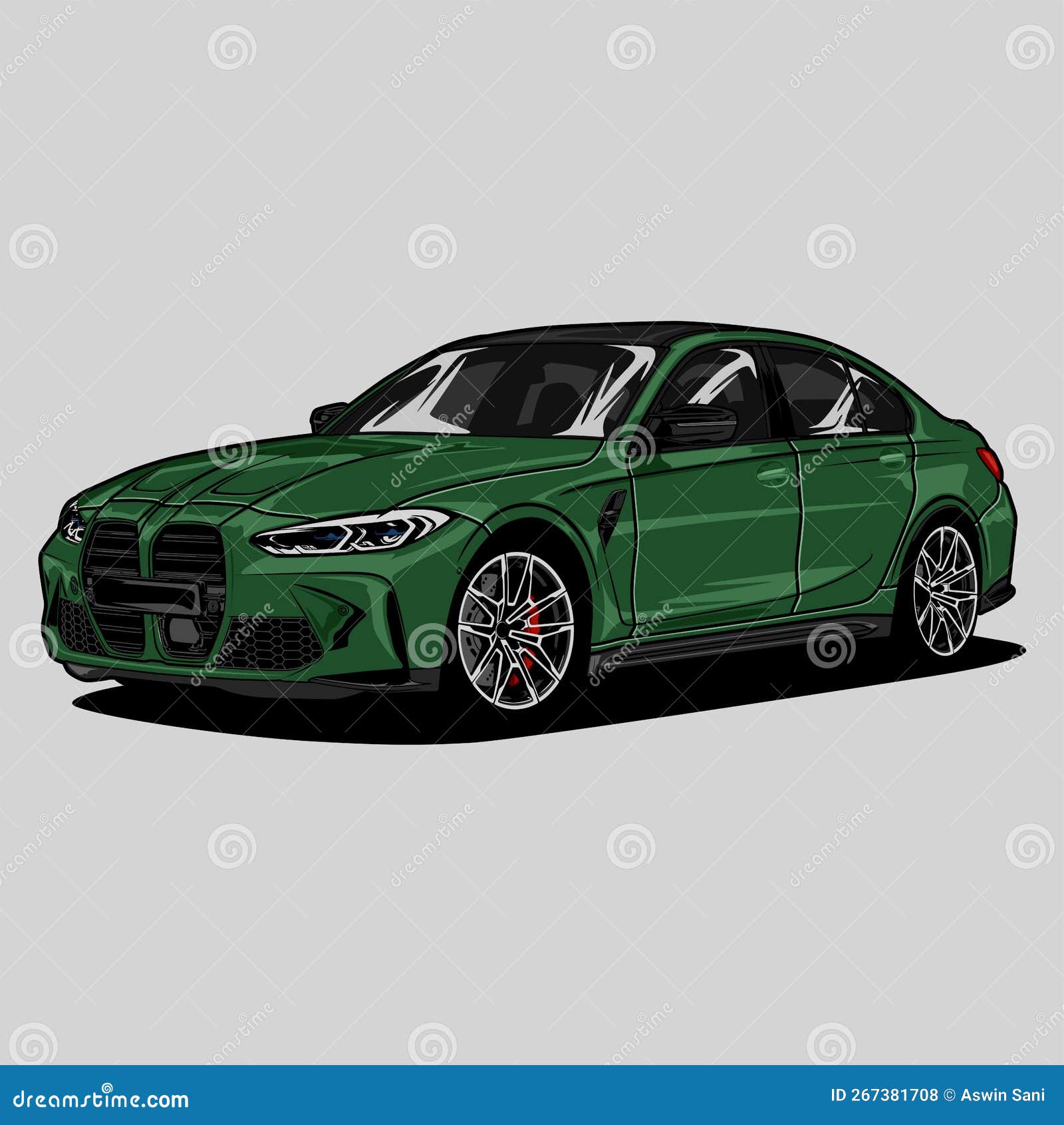 M3 G80 car illustration stock vector. Illustration of mock - 267381708