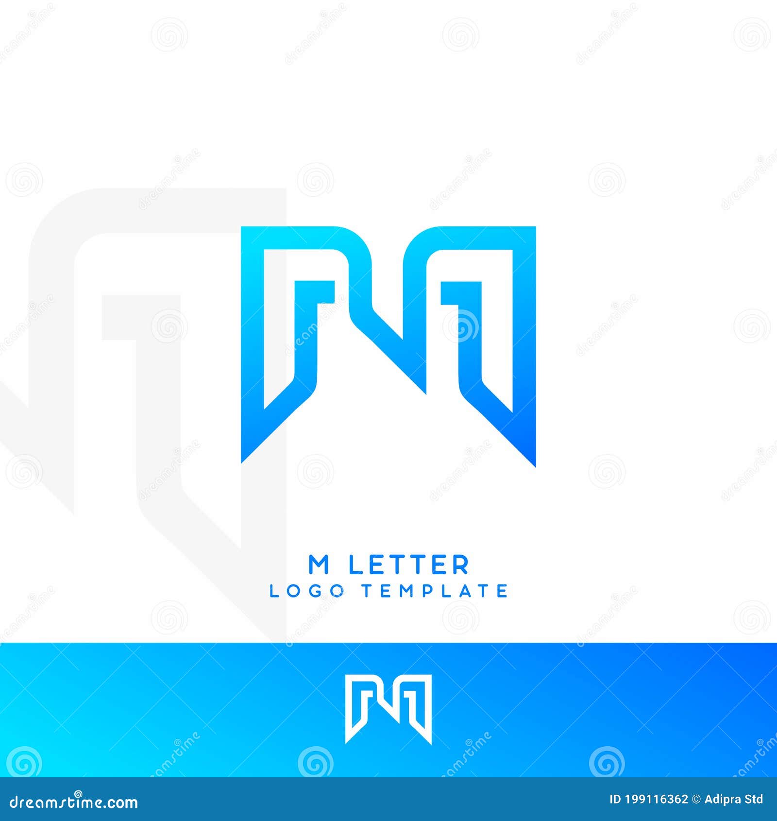 M Gradient Vector Logo Template Stock Vector - Illustration of font ...