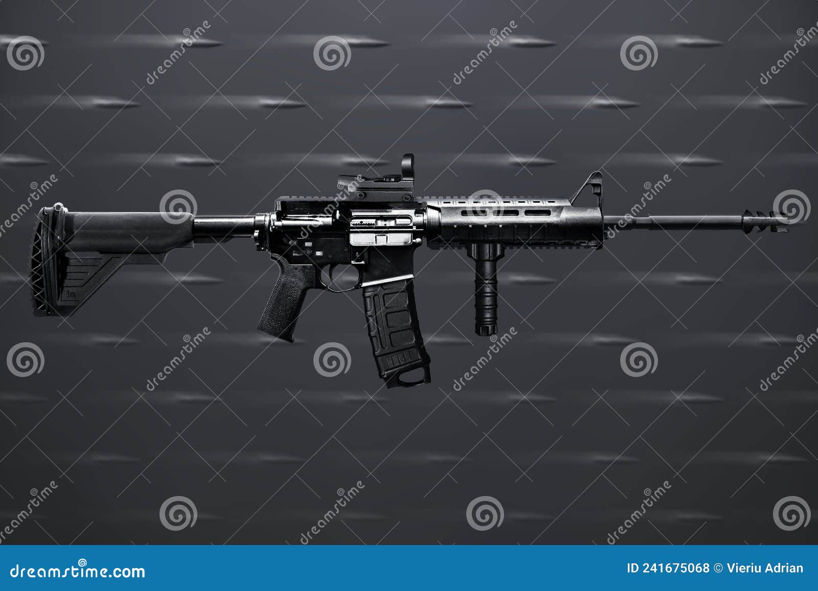 M416 Gun, Automatic Weapon Isolated Black , Military Army Stock ...