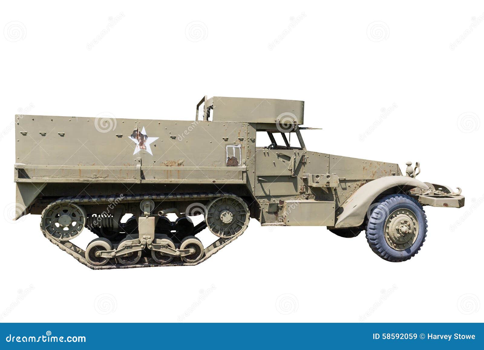 M-3A1 Halftrack-APC stock afbeelding. Image of sterk - 58592059