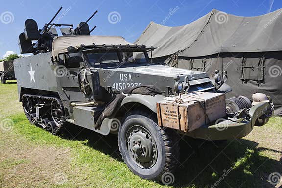 M16 halftrack on display editorial stock image. Image of display - 72798184