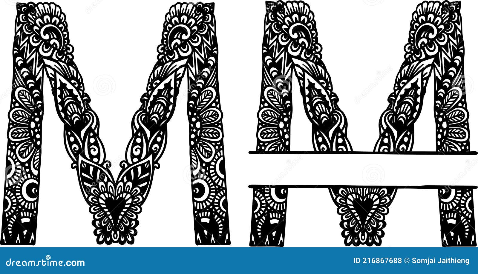 Hand Drawn Letter M for Design Element. Vector Illustration Stock ...