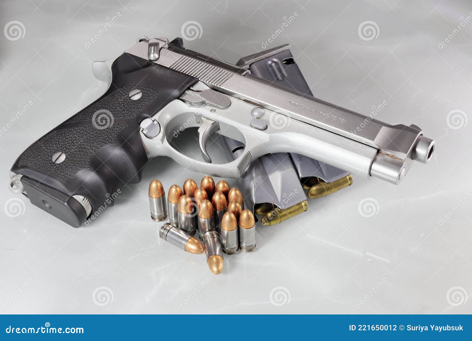 Beretta 92FS or M9 Hand Gun and Pack of Bullets 9mm Parabellum Stock ...