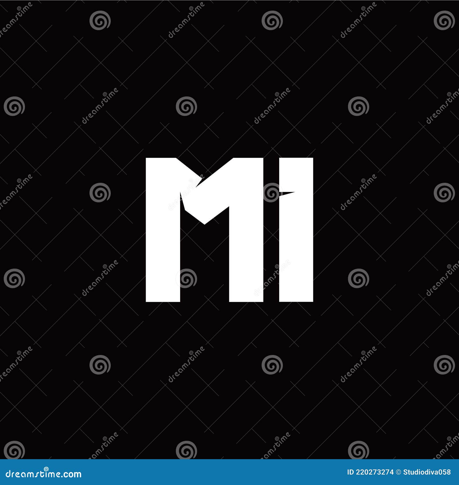 M I Letter Monogram Style Initial Logo Template Stock Illustration ...