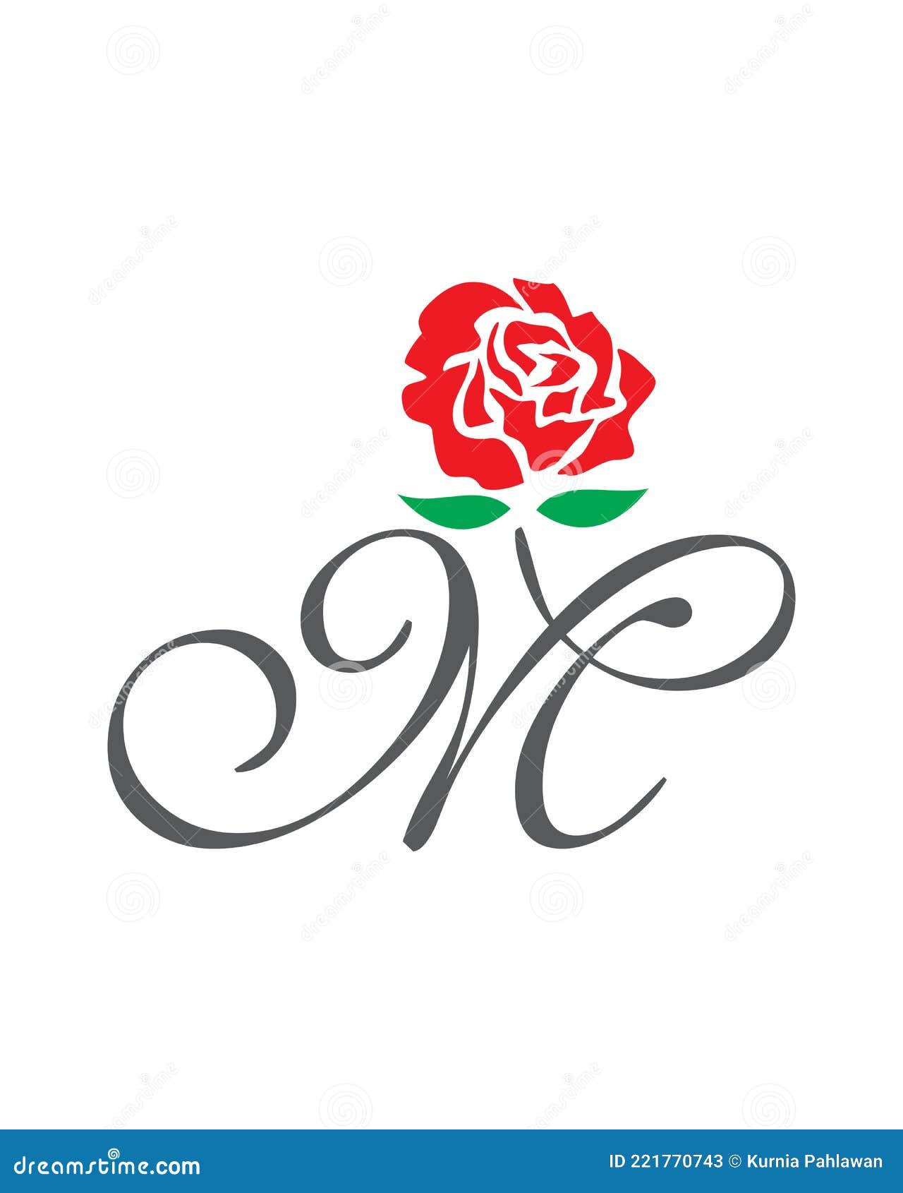 M Initial Rose Logo , Abstract M Rose Logo Stock Illustration ...