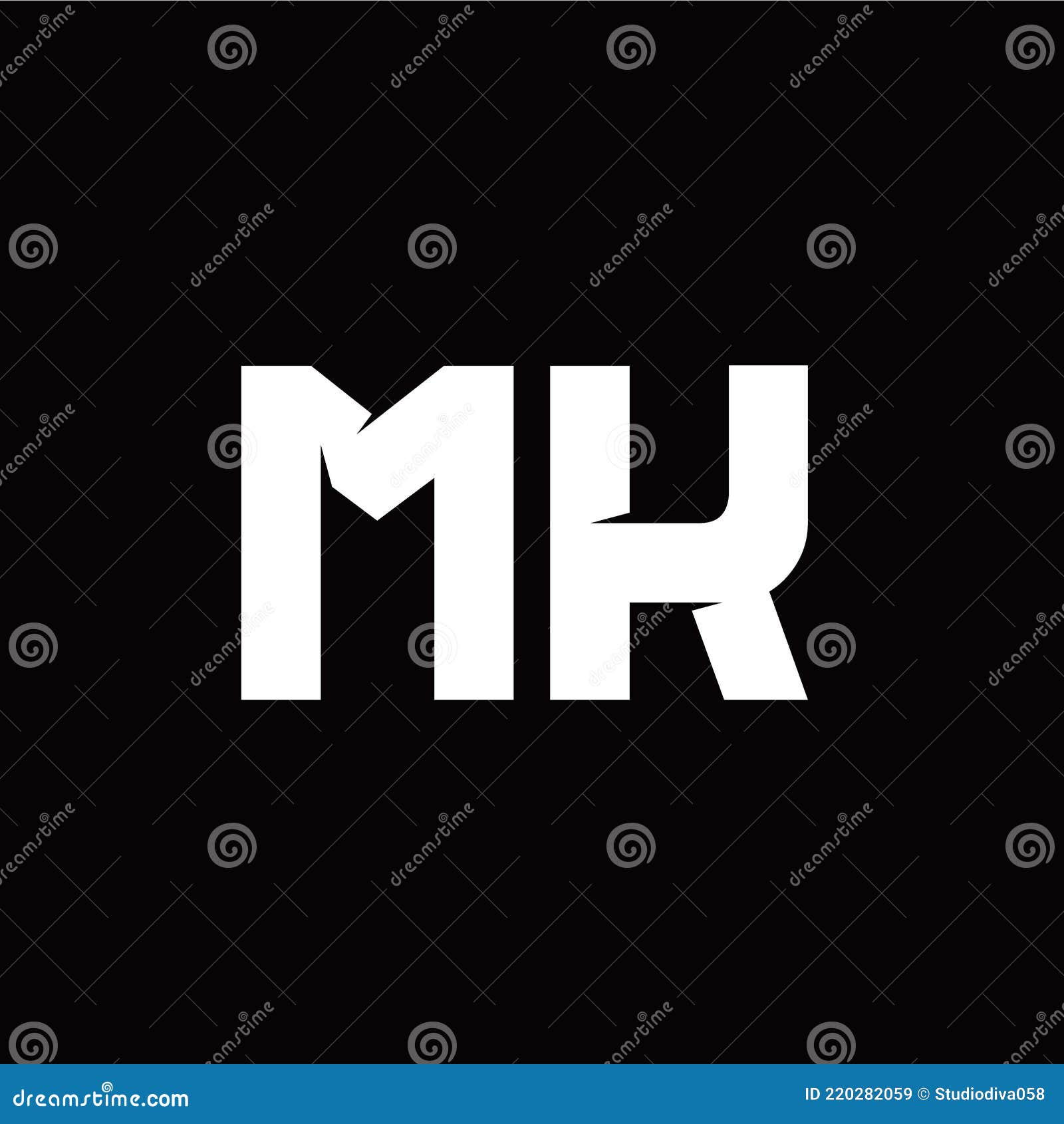 M K Letter Monogram Style Initial Logo Template Stock Illustration ...
