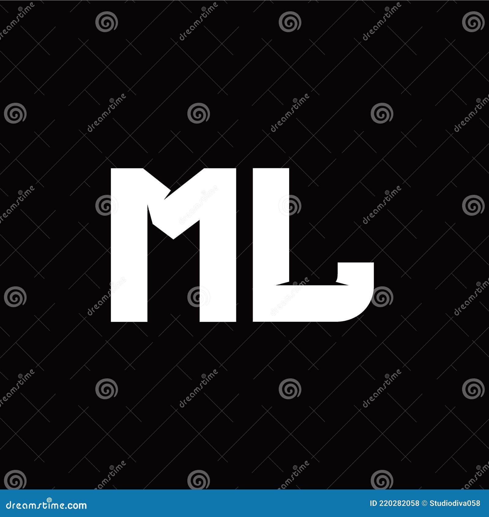 M L Letter Monogram Style Initial Logo Template Stock Illustration ...