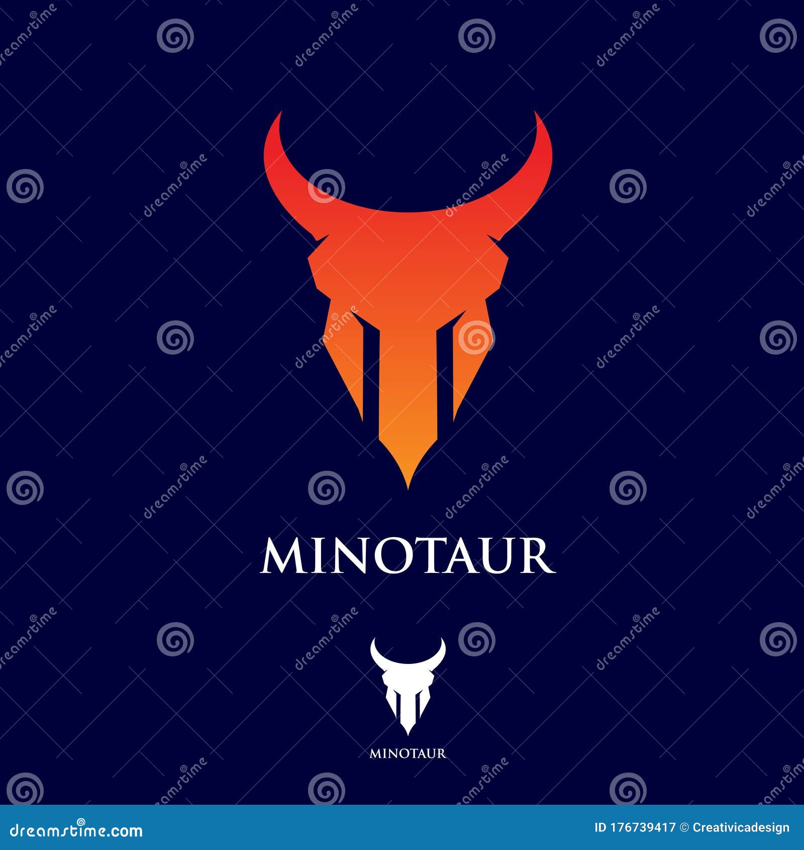 Minotaur - Vector Logo Template Concept Illustration. Buffalo Head Sign ...