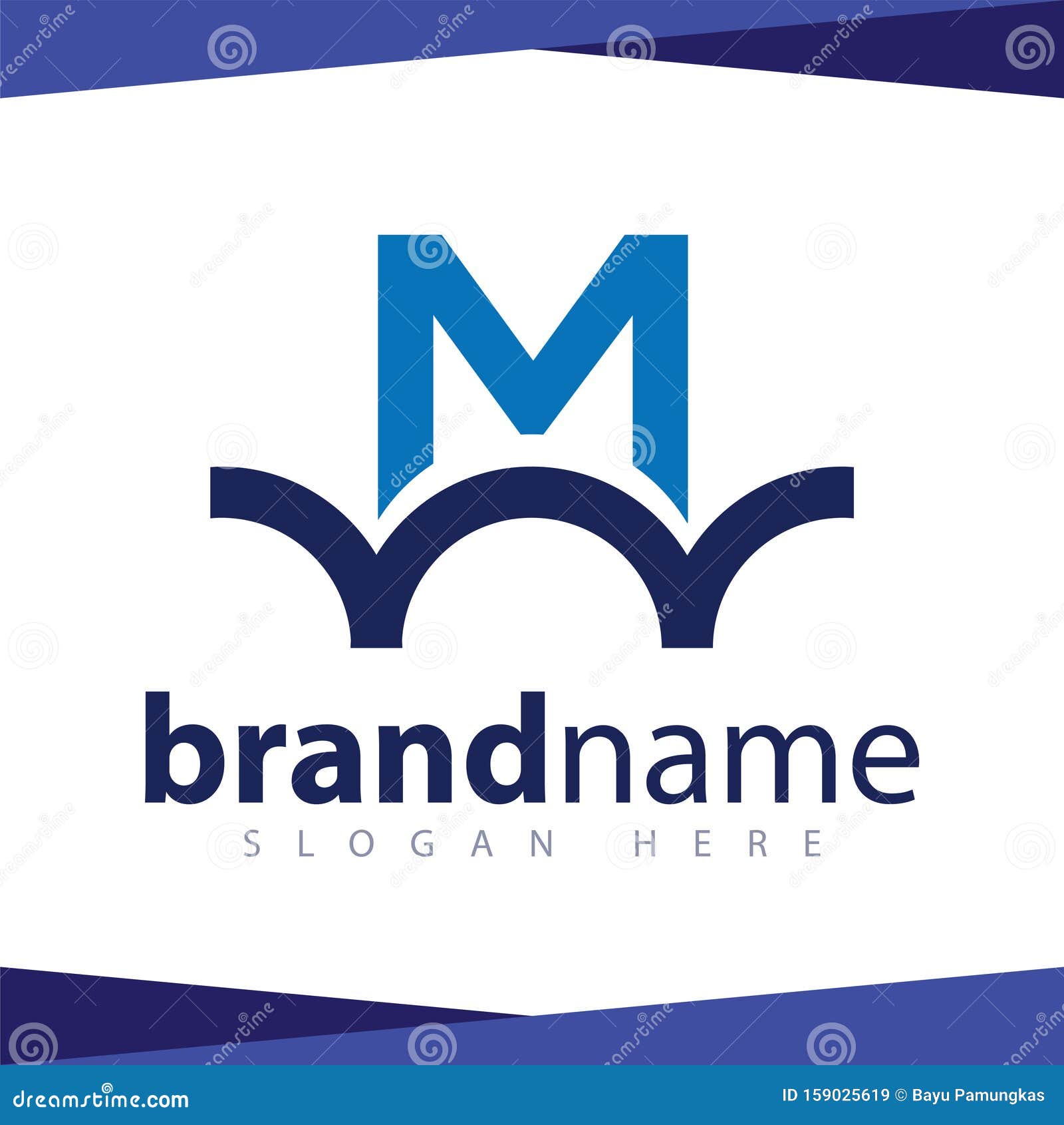 M Letter Bridge Logo Design Stock Vector - Illustration of path, road ...