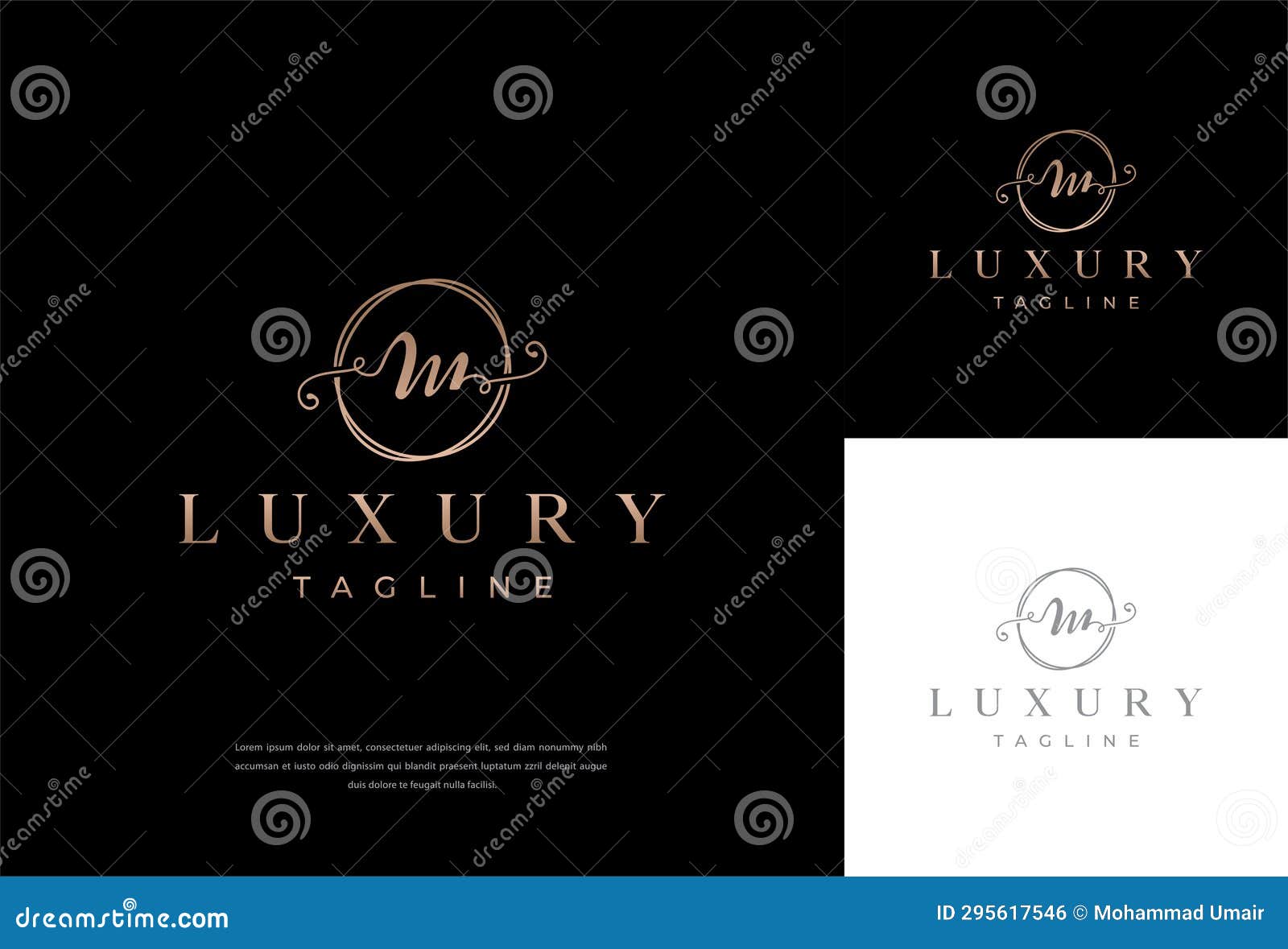 M Letter Calligraphy Minimal Circle Monogram, Emblem Style Stock Vector ...