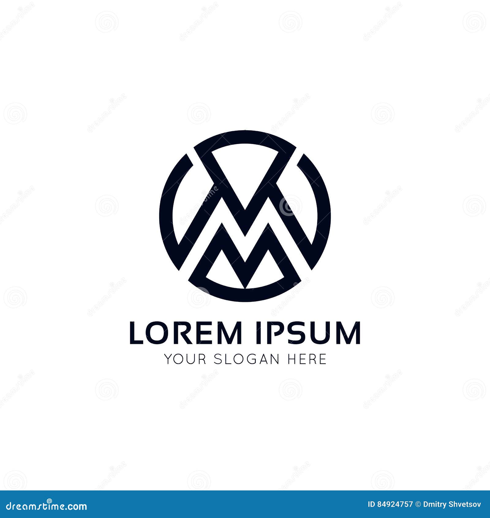 M Letter Circle Icon Monogram Sign Company Vector Logo Design Stock ...