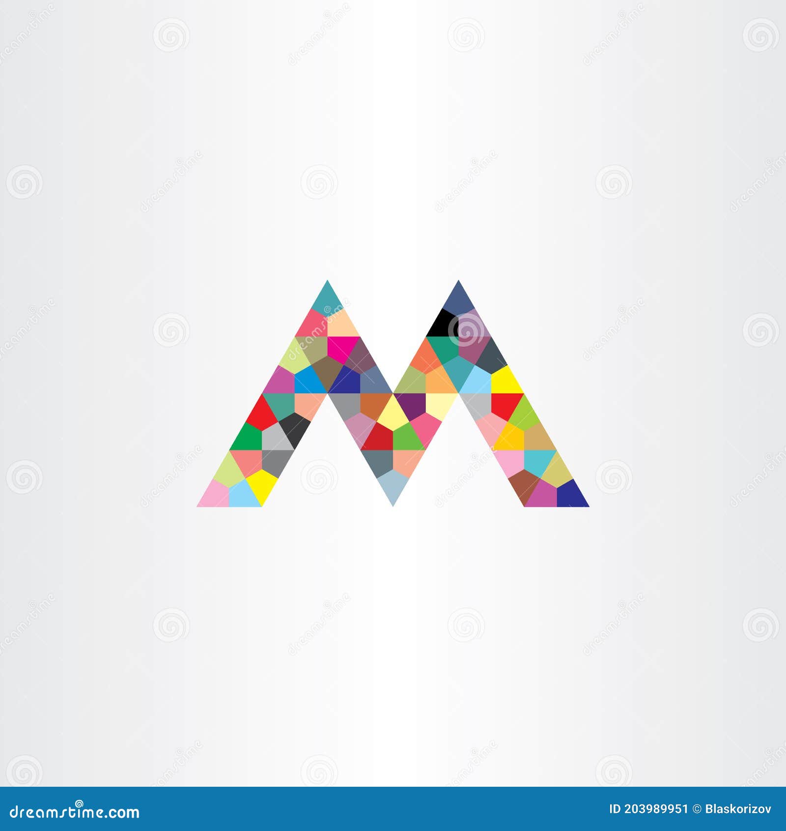M Letter Colorful Geometry Vector Design Element Stock Vector ...
