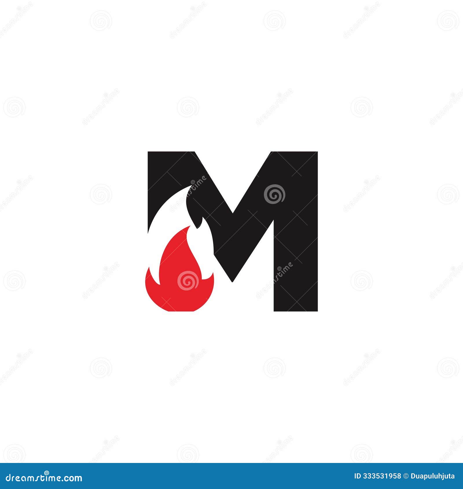 Letter M and Flame Logo Design Stock Illustration - Illustration of ...