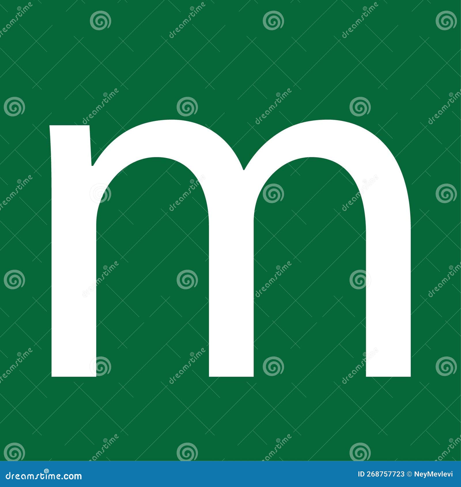 M Letter on Green Background Stock Illustration - Illustration of ...