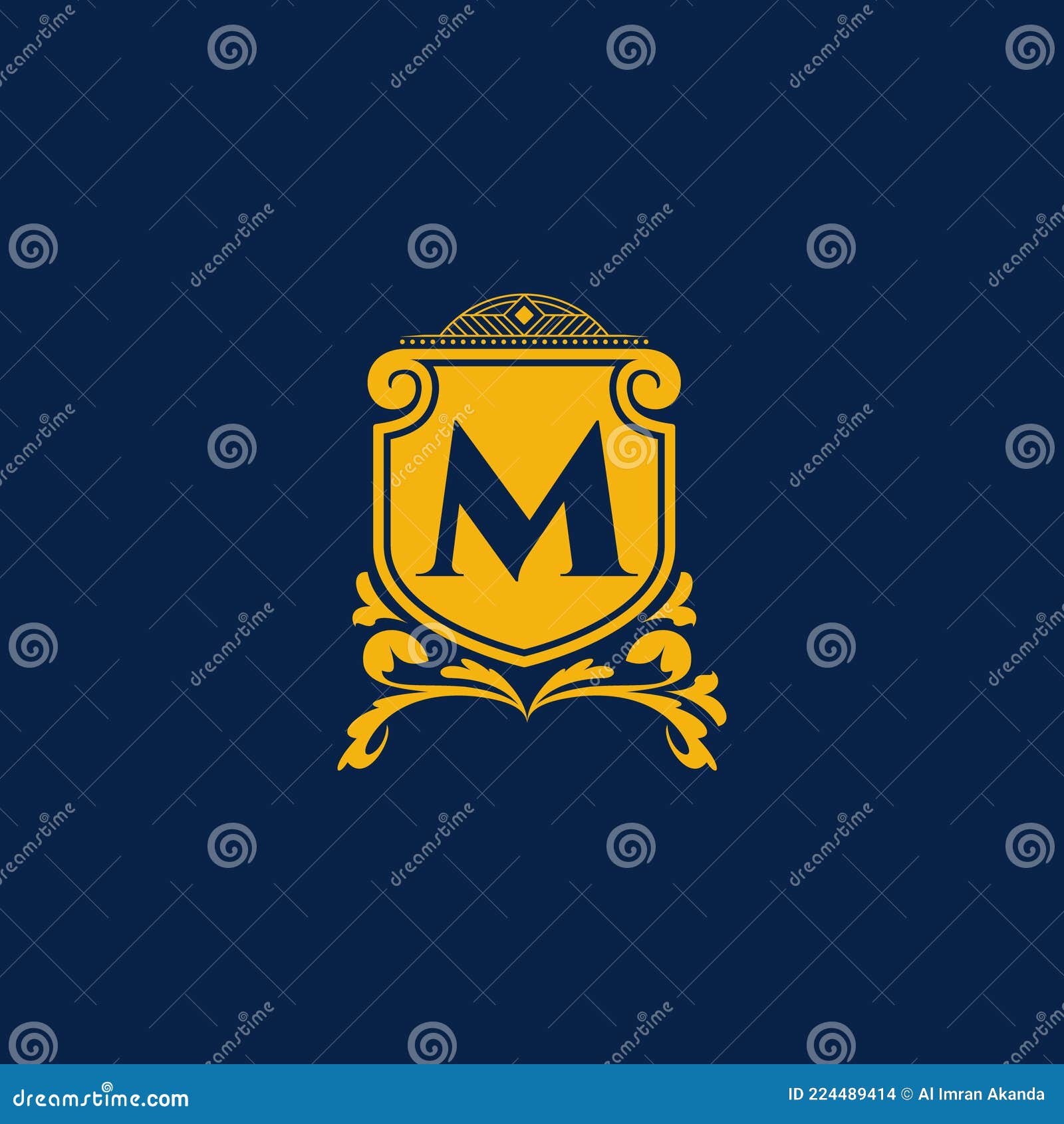 M Letter Initial with Royal Template. Elegant with Crown Logo Vector ...