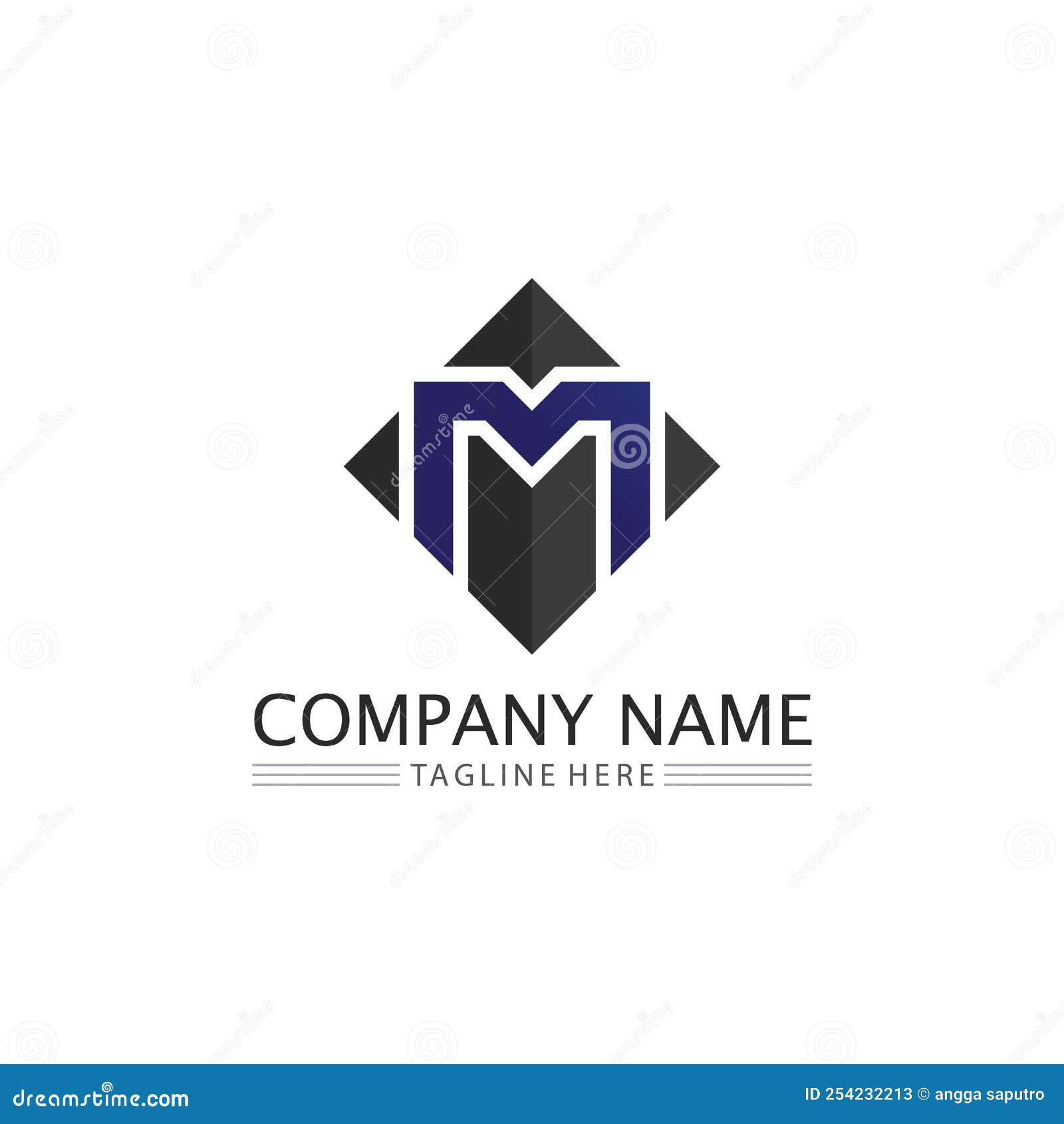 M Letter Logo Template stock illustration. Illustration of trendy ...