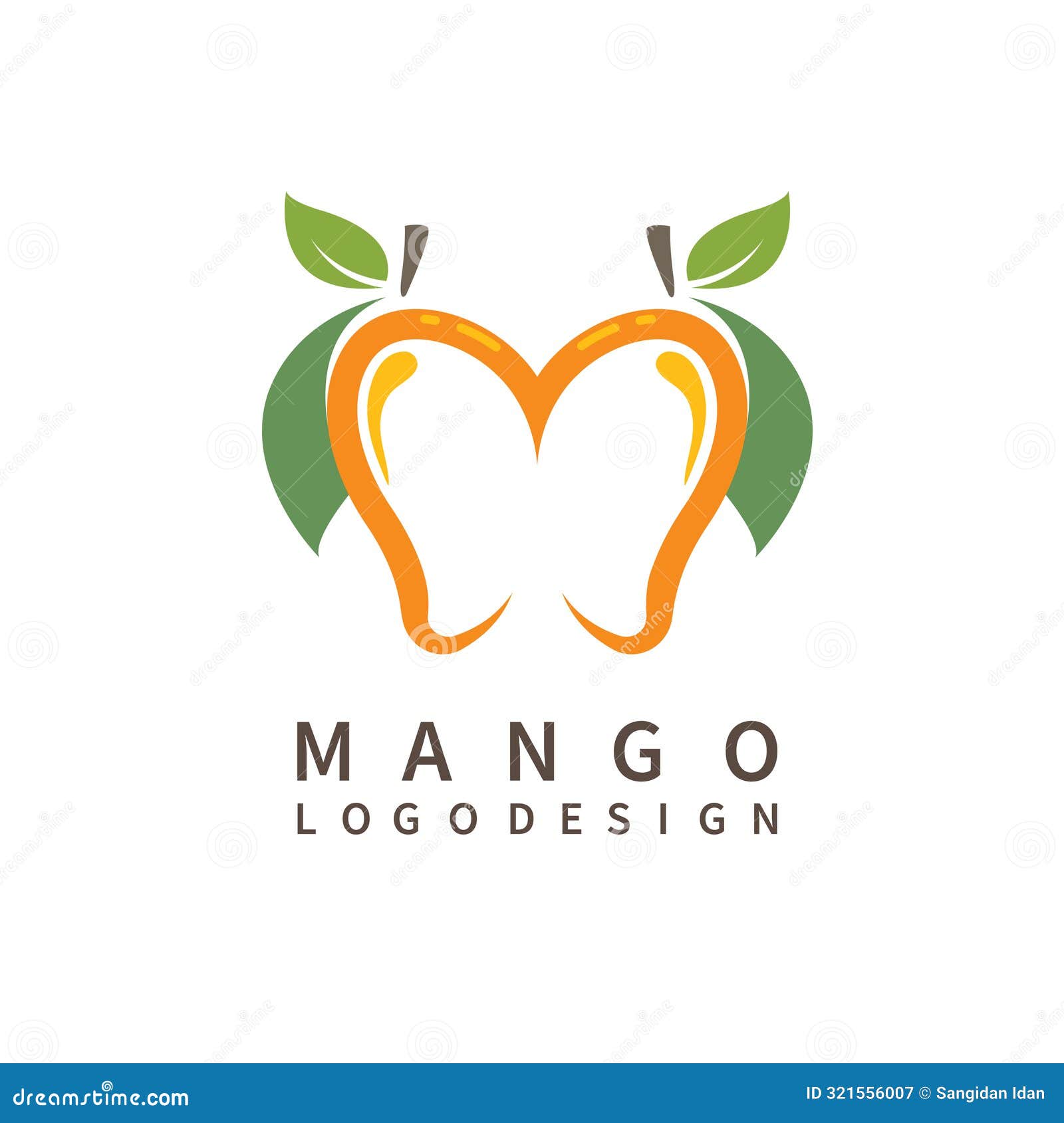 M Letter Mango Icon Logo Vector Concept Design Stock Vector ...