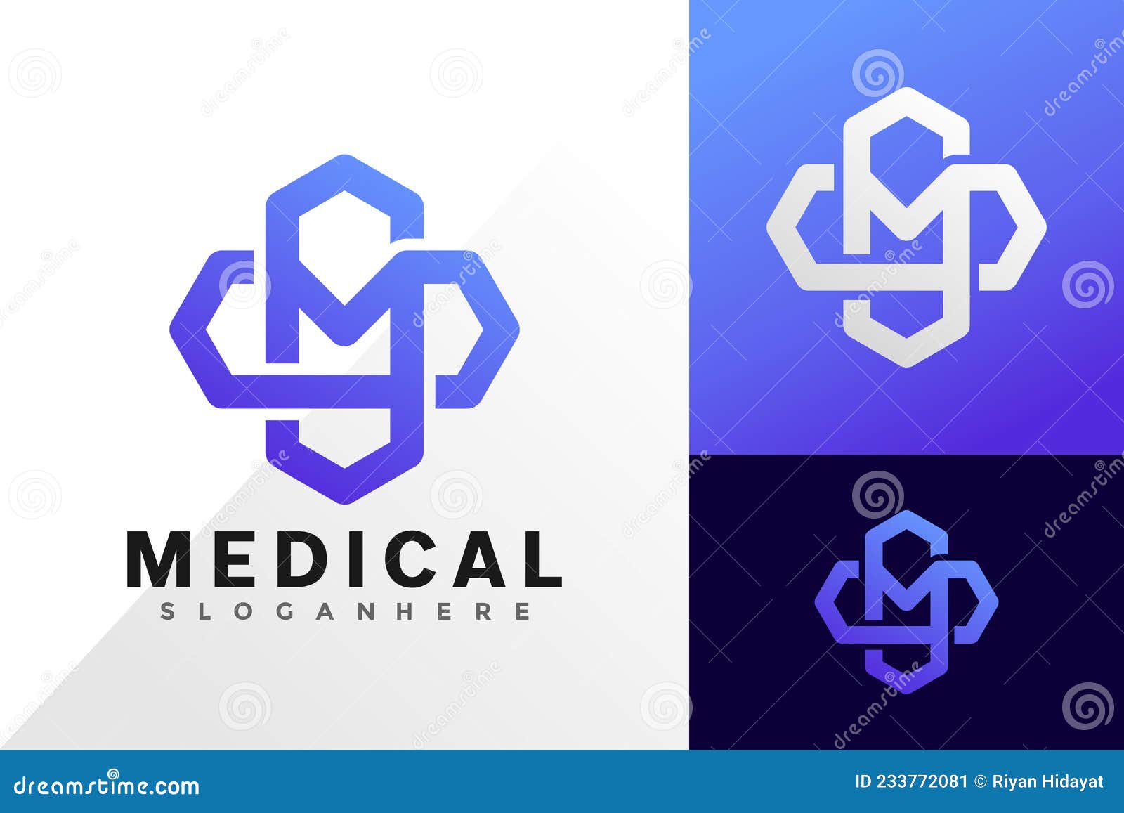 M Letter Medical Logo Vector Design. Abstract Emblem, Designs Concept ...