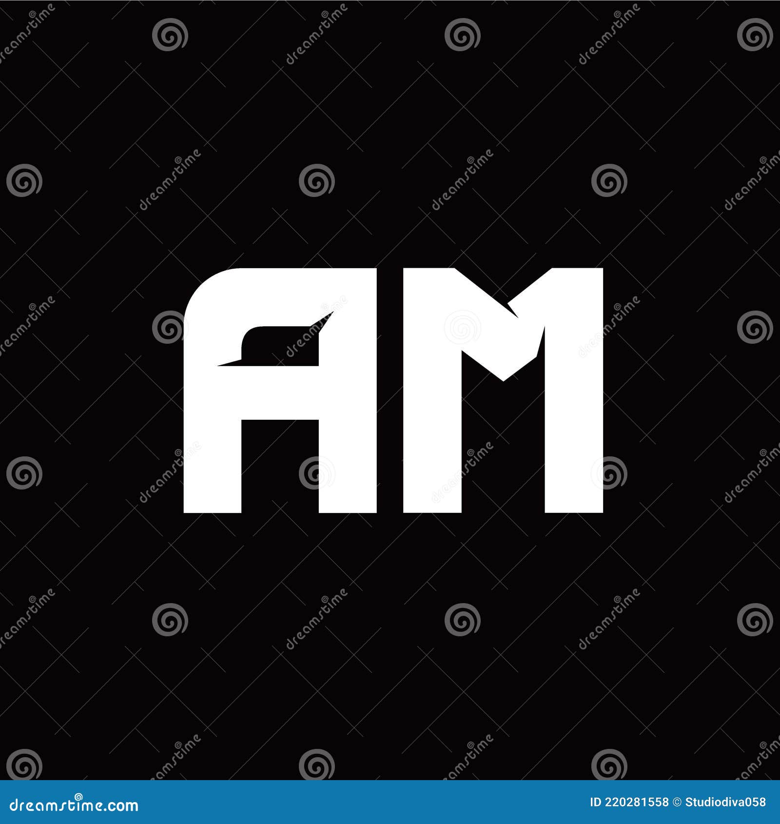 A M Letter Monogram Style Initial Logo Template Stock Vector ...