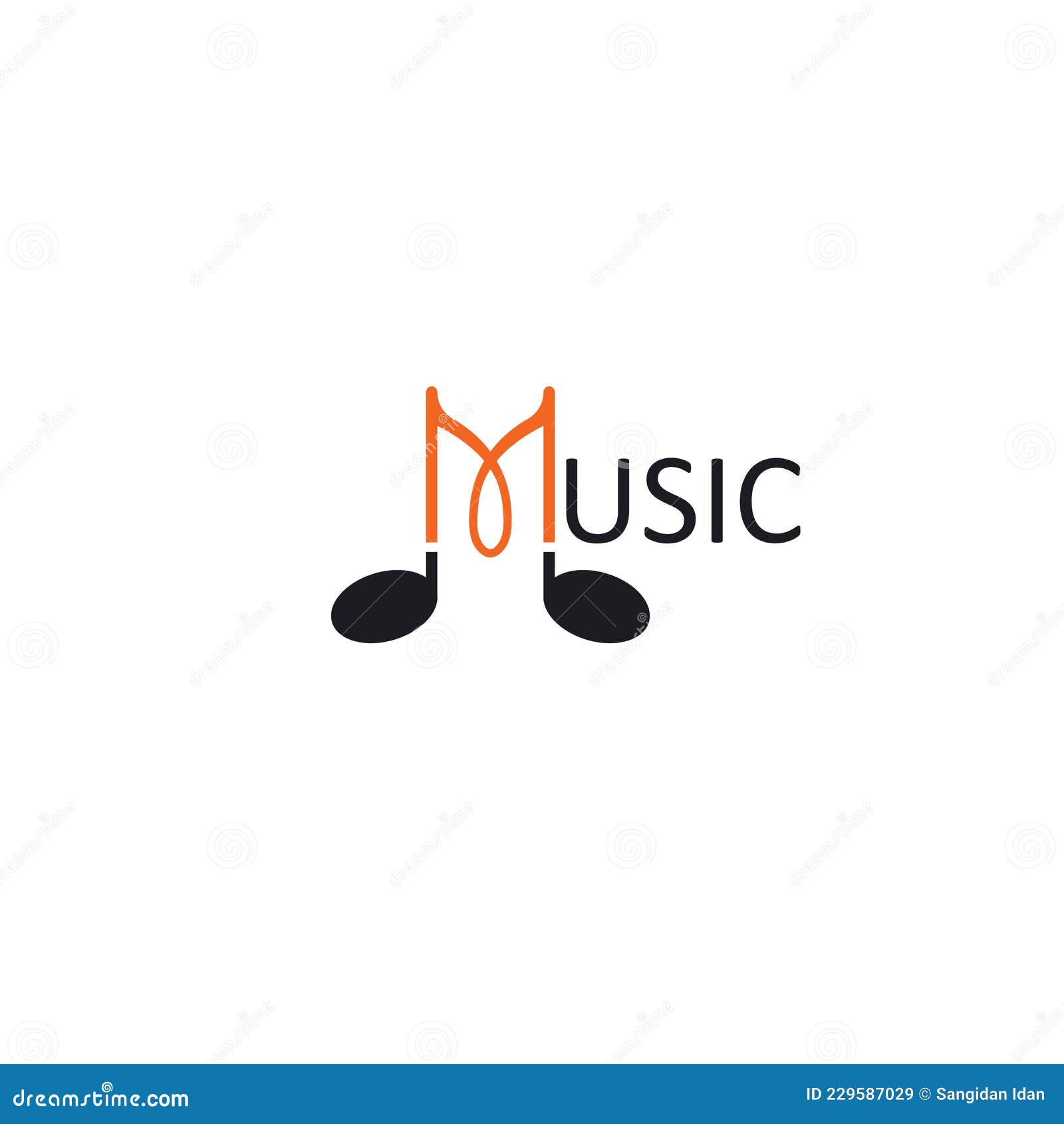 M Letter Music Note Icon Vector Illustration Design Concept Stock ...