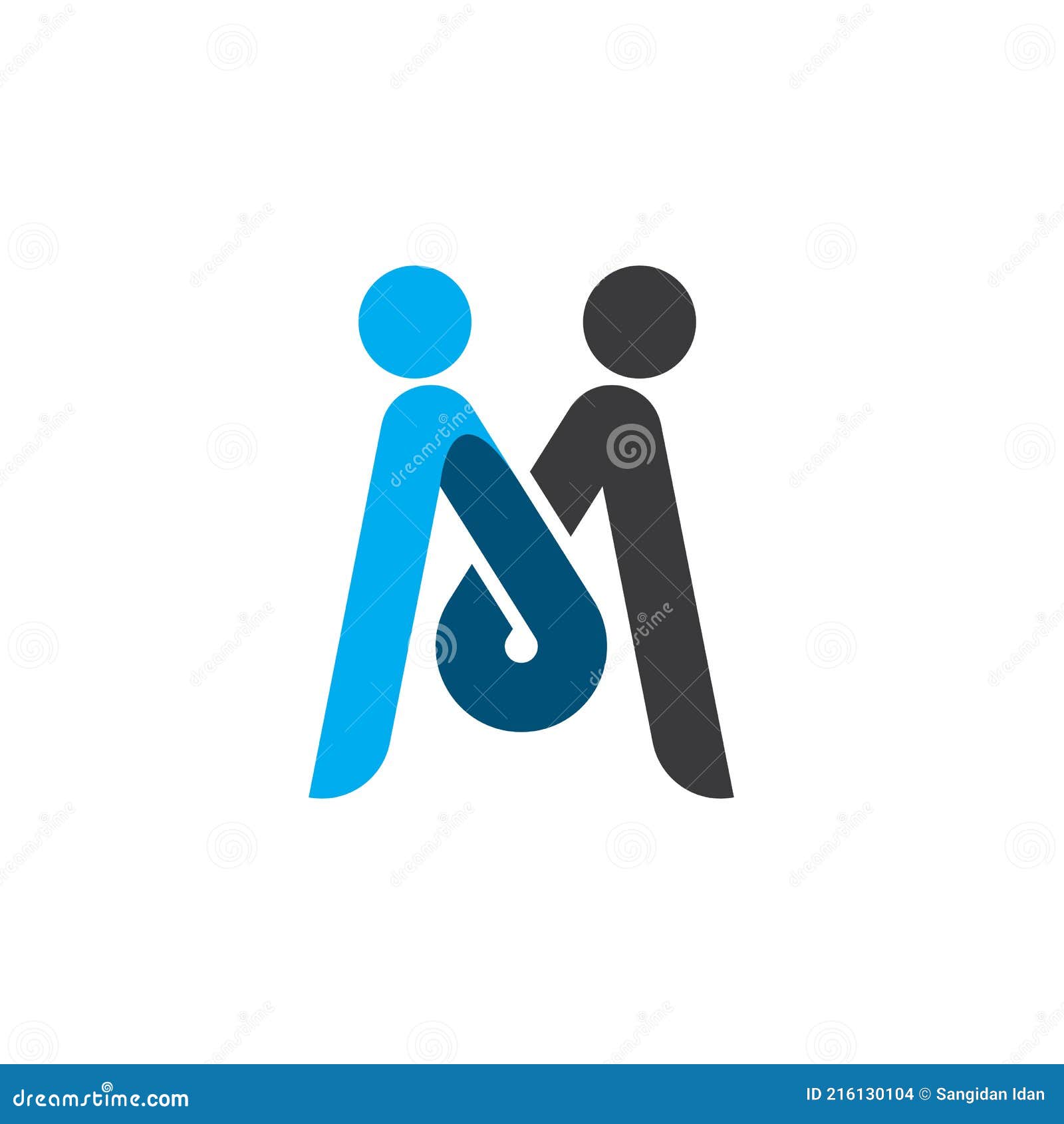 M Letter People Concept Logo Template Vector Stock Vector ...