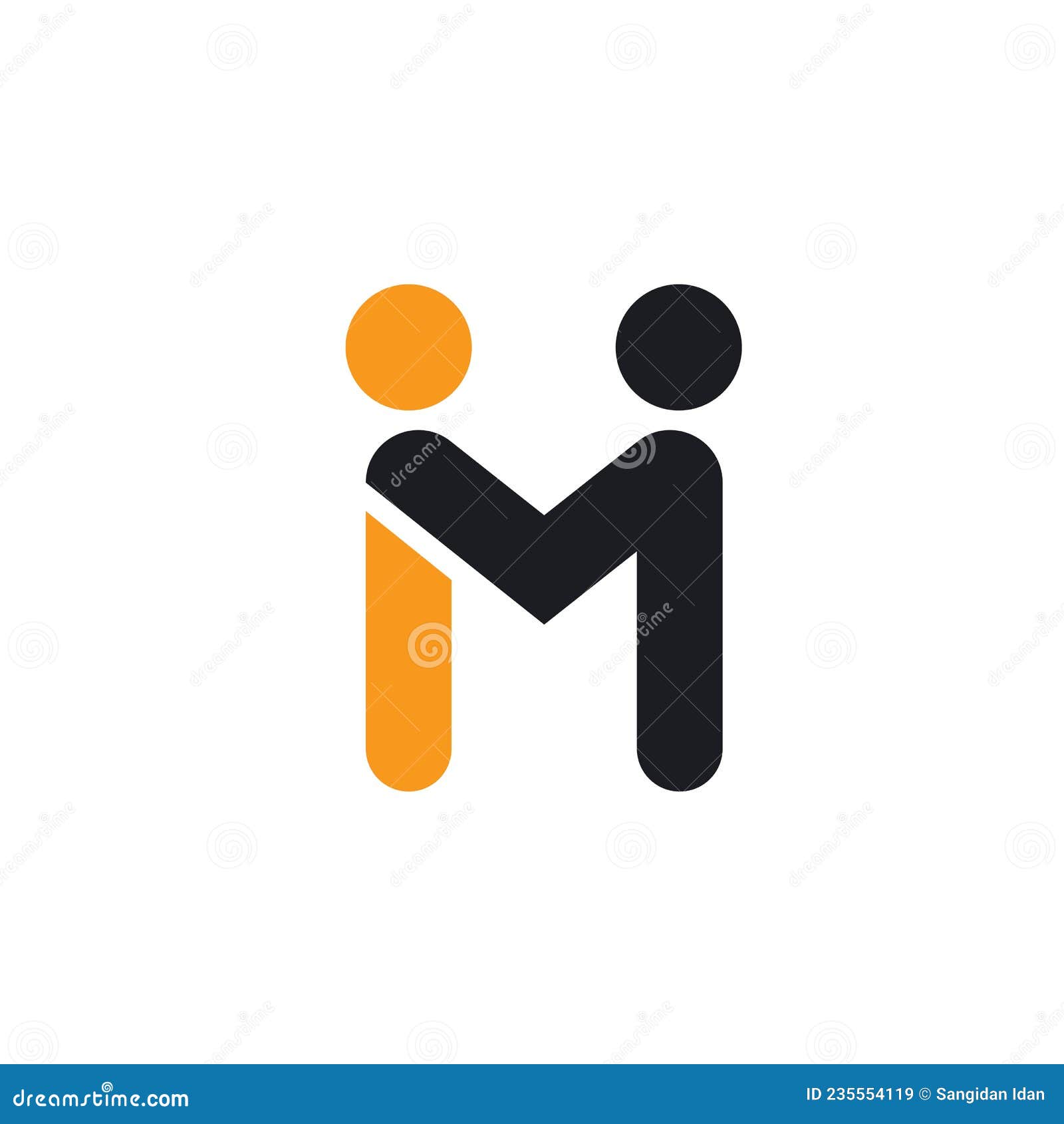 M Letter People Concept Template Vector Stock Vector - Illustration of ...