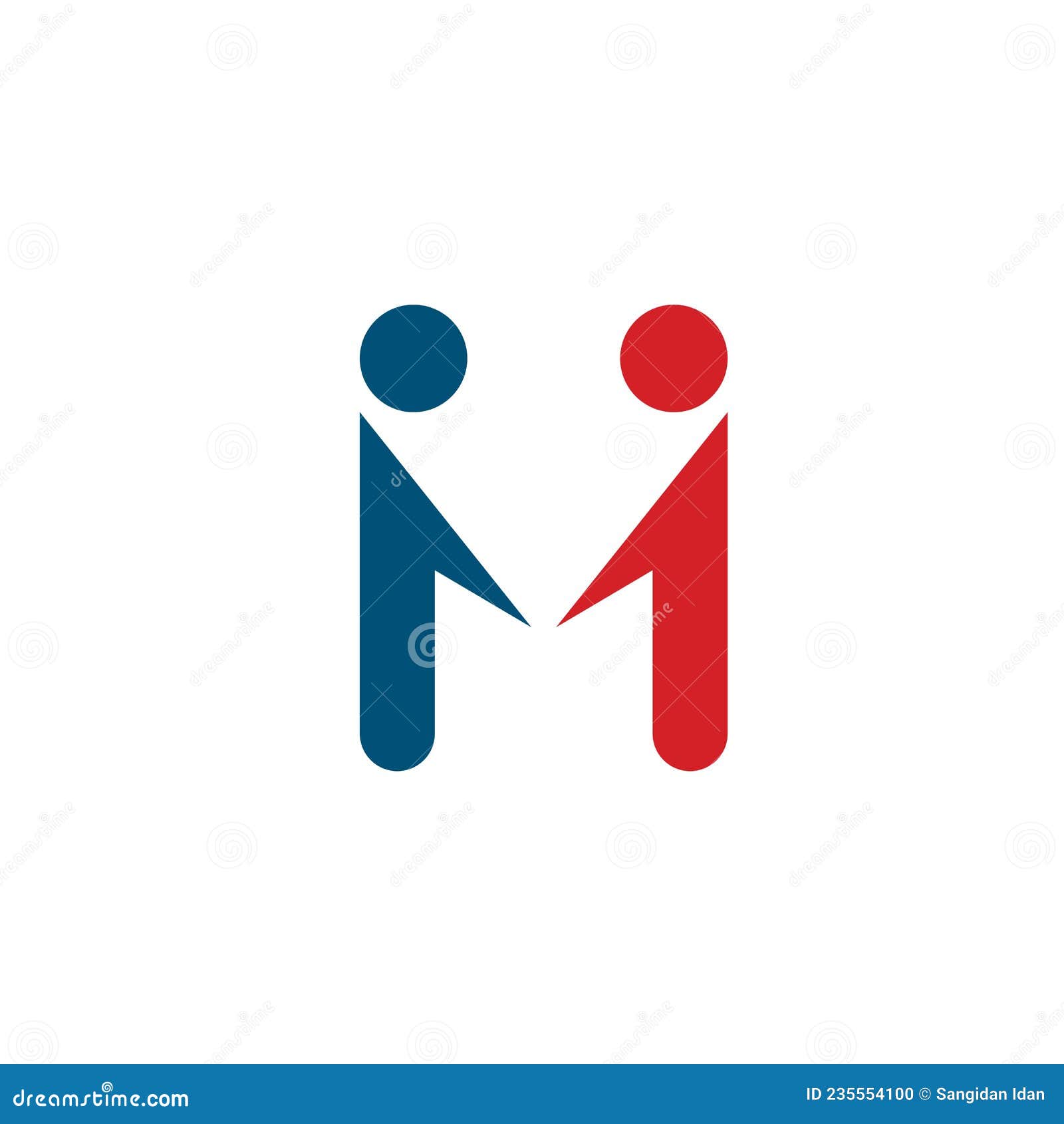 M Letter People Concept Template Vector Illustration Stock Vector ...