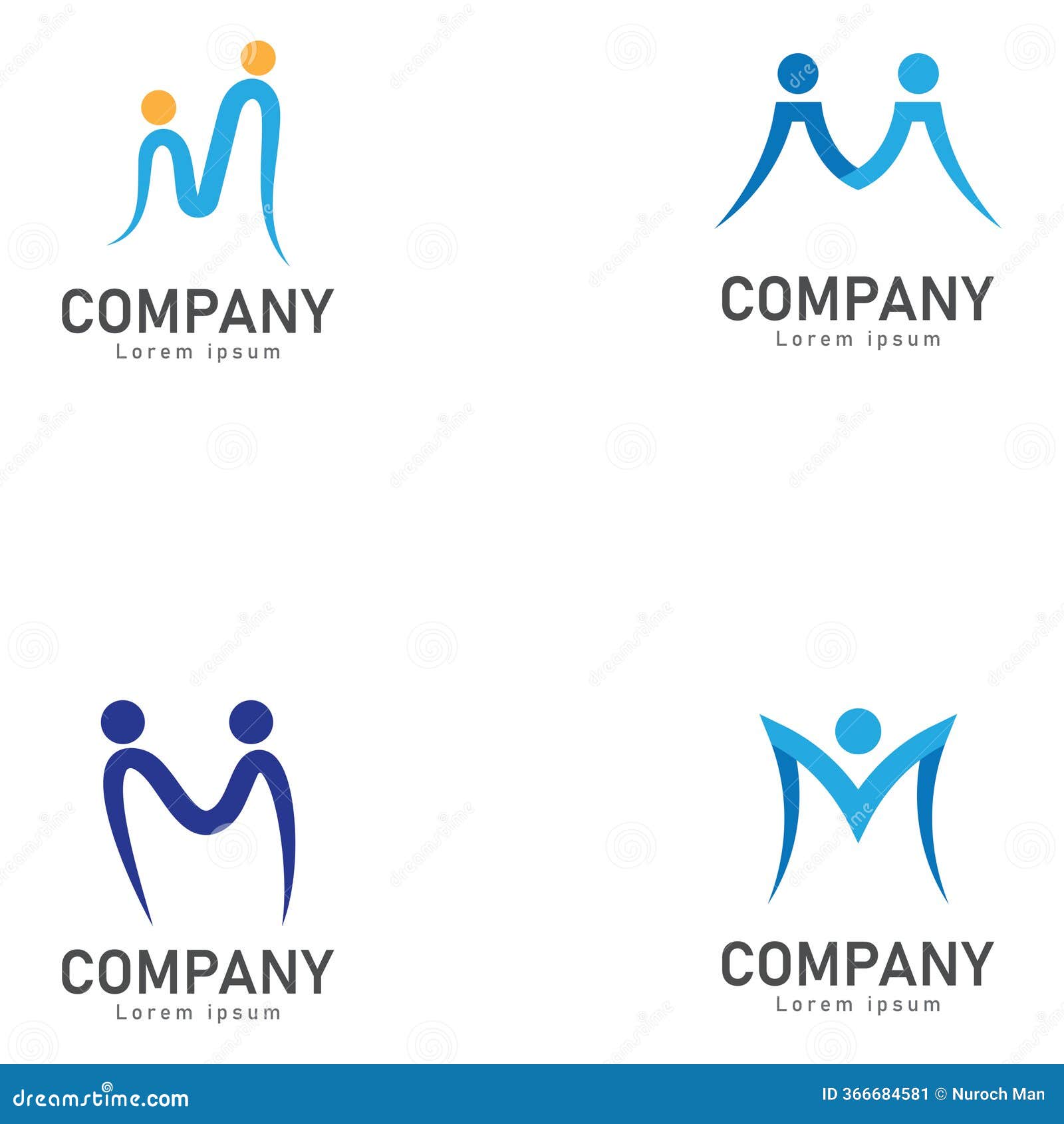 Letter P IP PI People Logo Design Vector Template Royalty-Free Stock ...