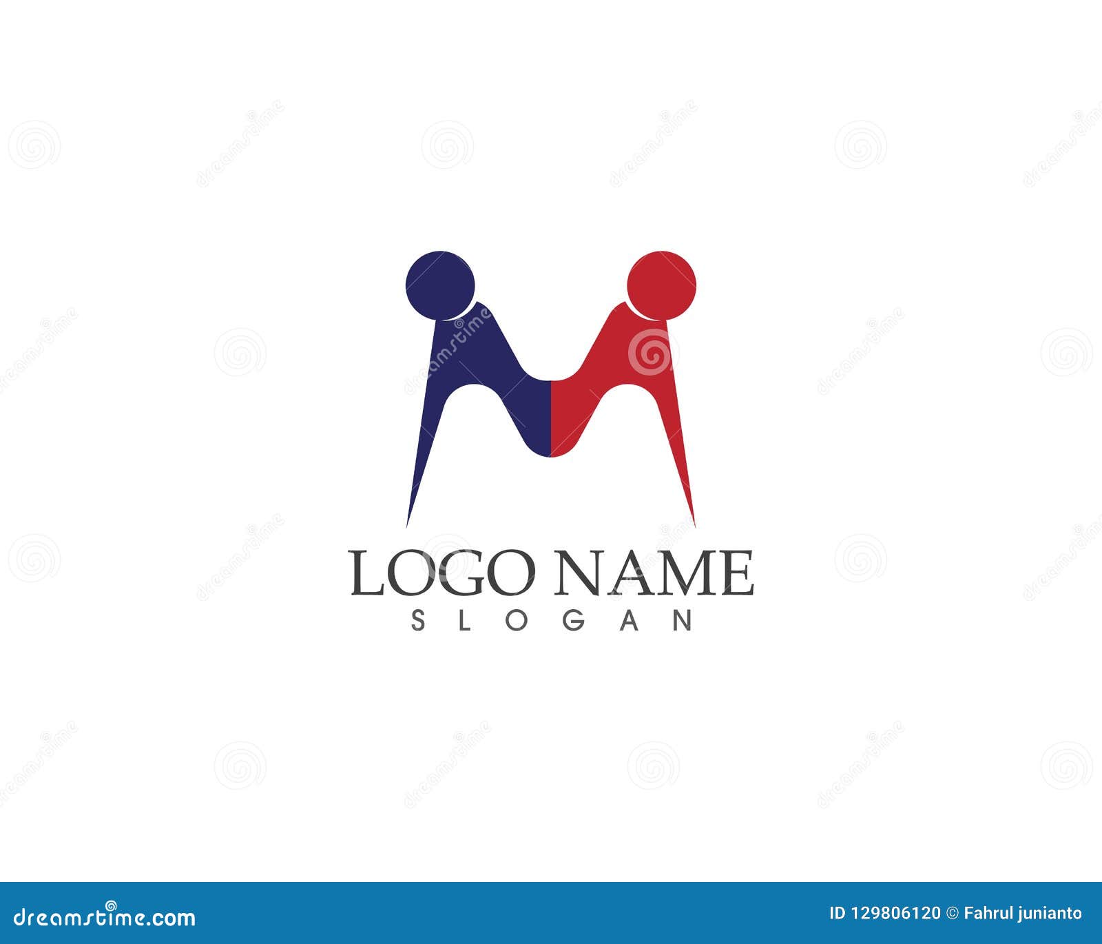 M Letter People Logo Vector Stock Vector - Illustration of clean ...