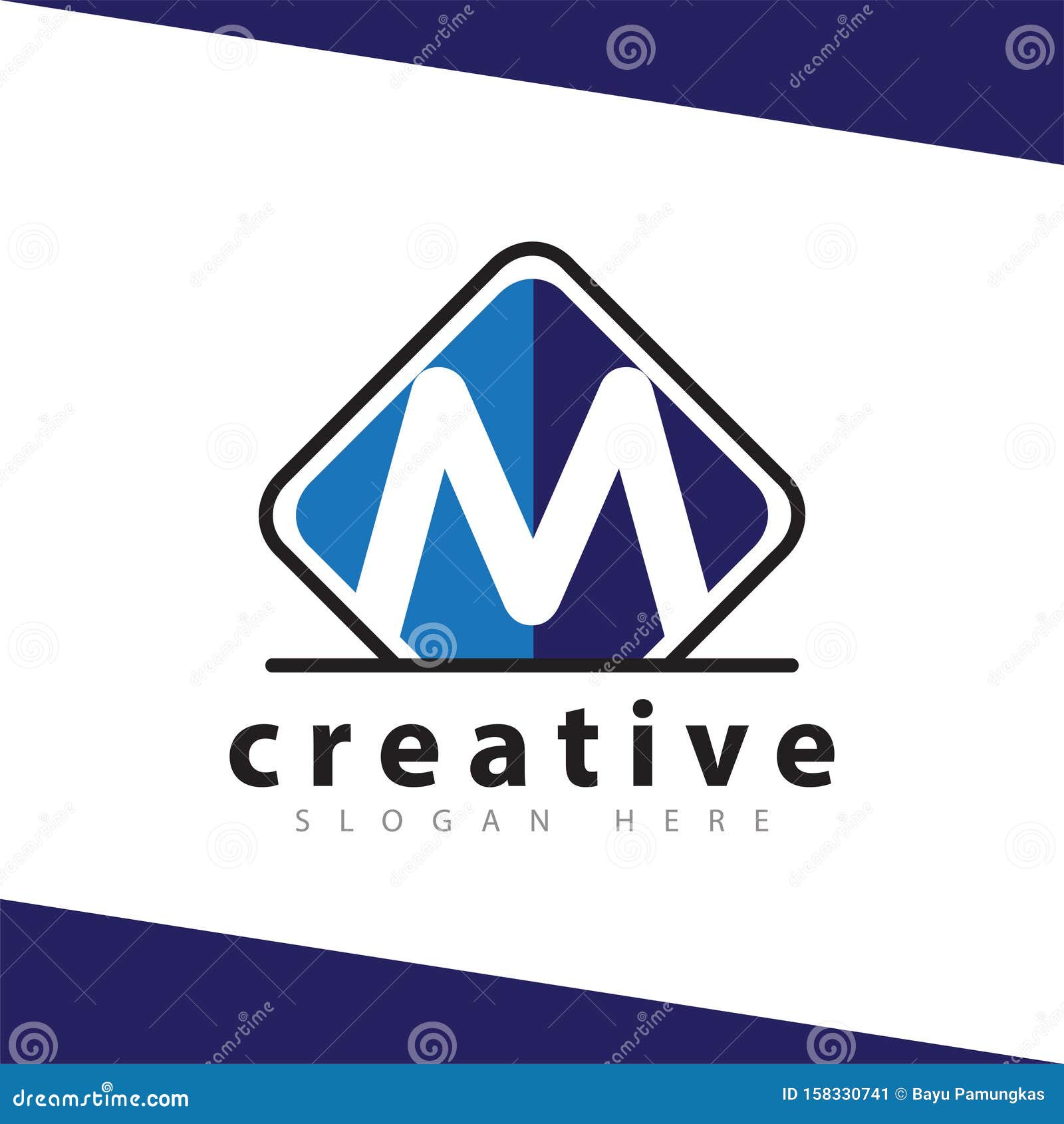 M Letter with Plaque Square Logo Icon Vector Template Stock Vector ...