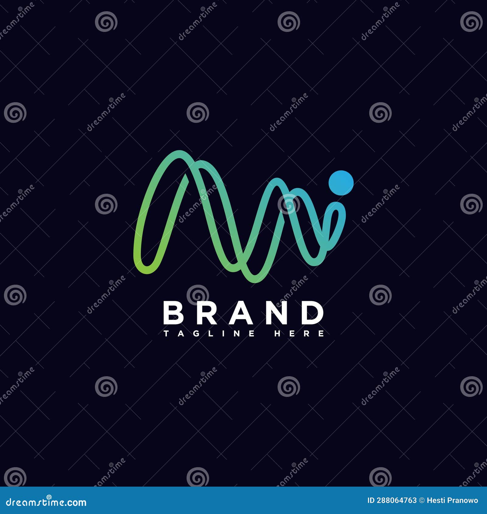 M Letter Pulse People Logo Design Template Stock Illustration ...