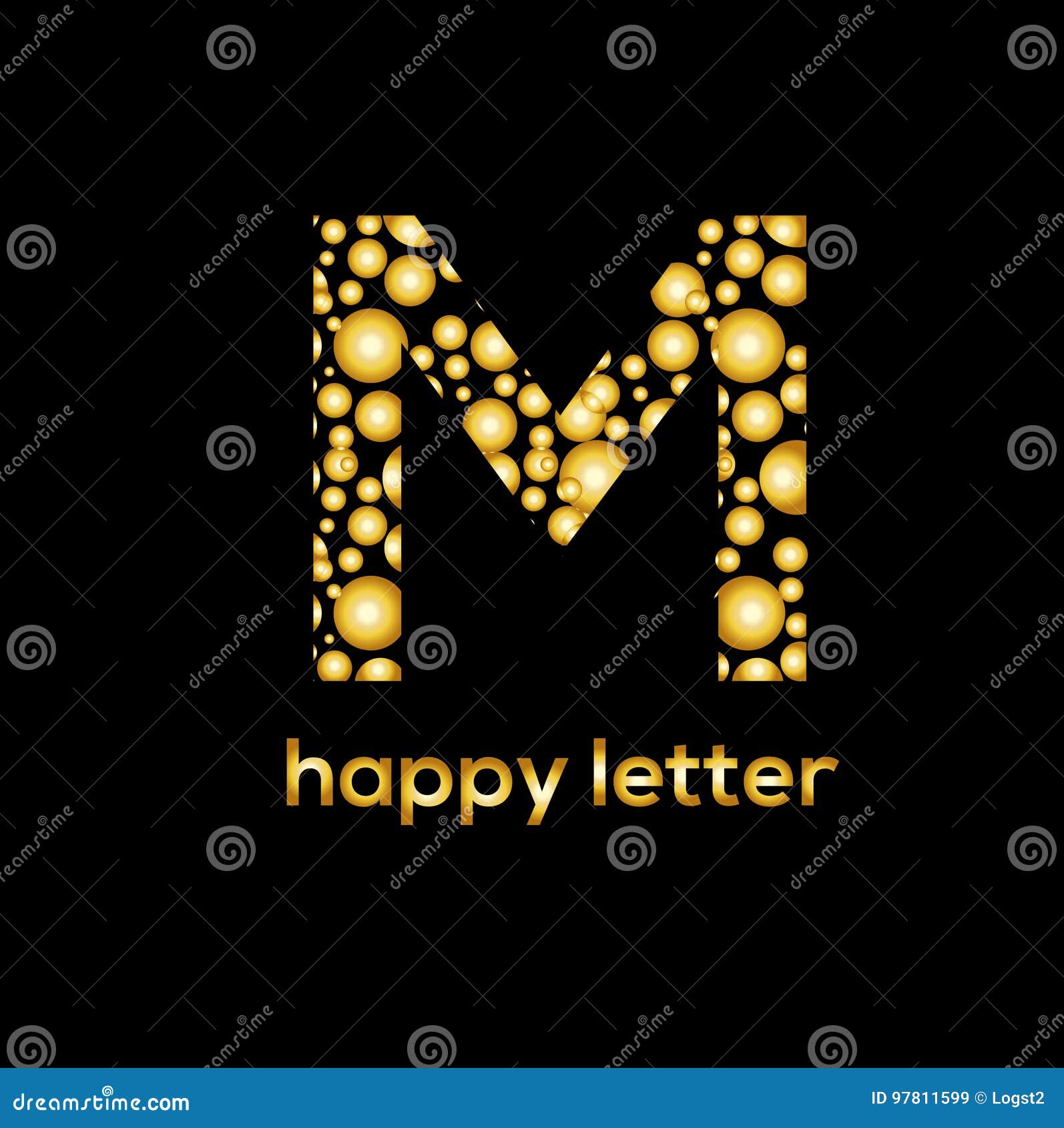 M Letter Water Bubbles Vector Logo Stock Vector - Illustration of ...